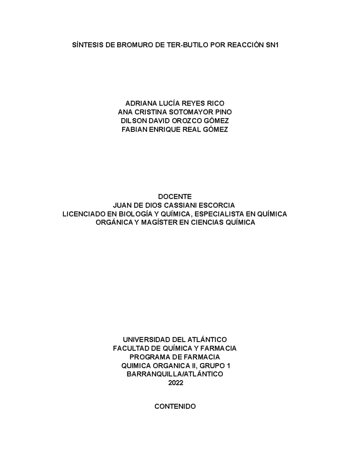 Informe de síntesis de bromuro de terbutilo en Sn1 2 - SÍNTESIS DE ...