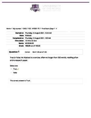 [Solved] Assignment In this assignment you will submit the compiled1 The - English Composite 2 ...