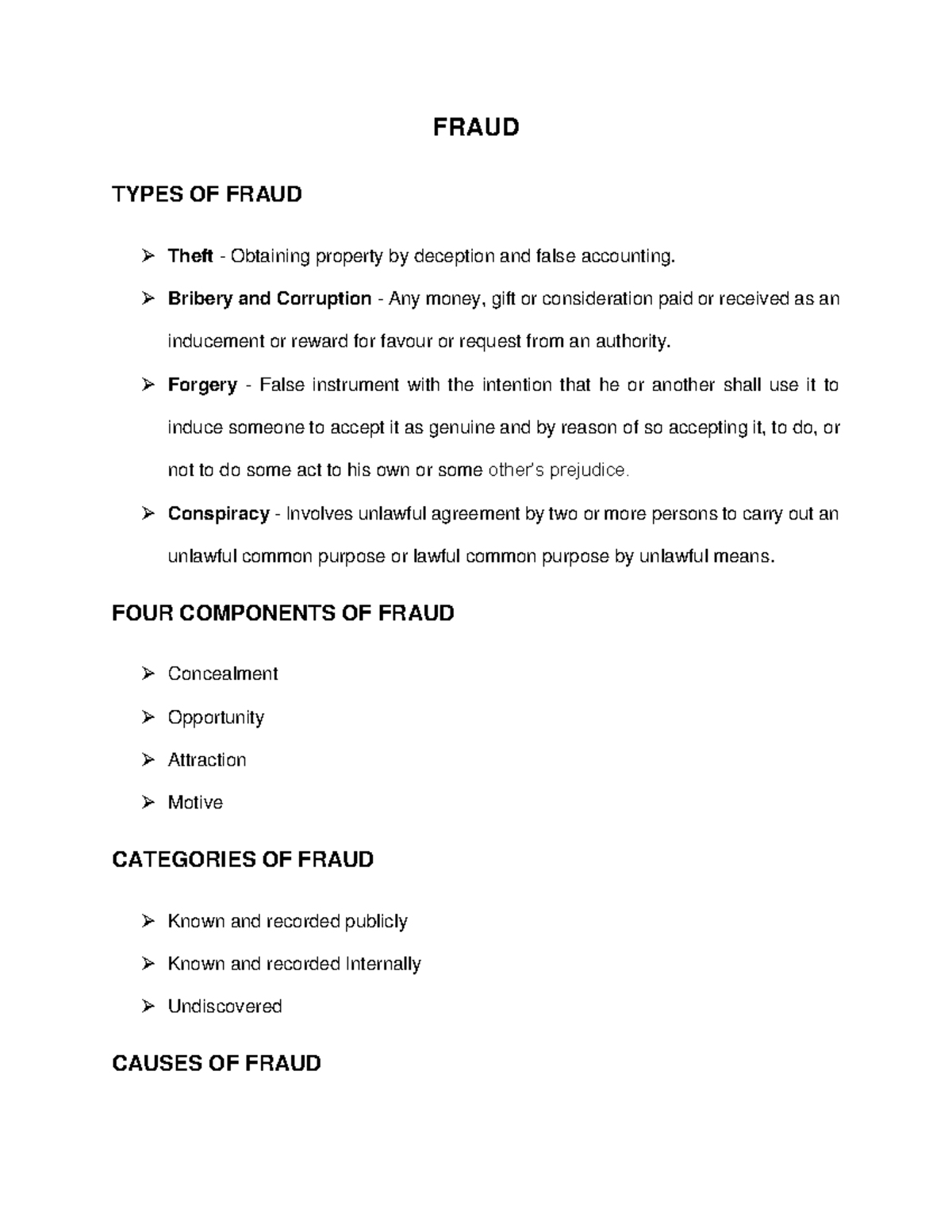 Fraud - This is a lecture note on internal auditing. - FRAUD TYPES OF ...