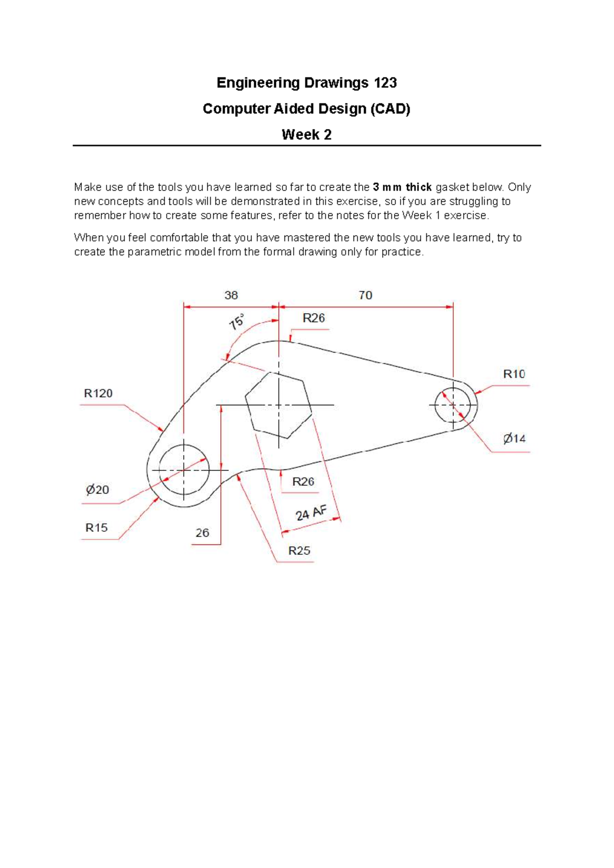 Engineering Drawings 123 CAD Week 2 Class Exercise Guide - Studocu