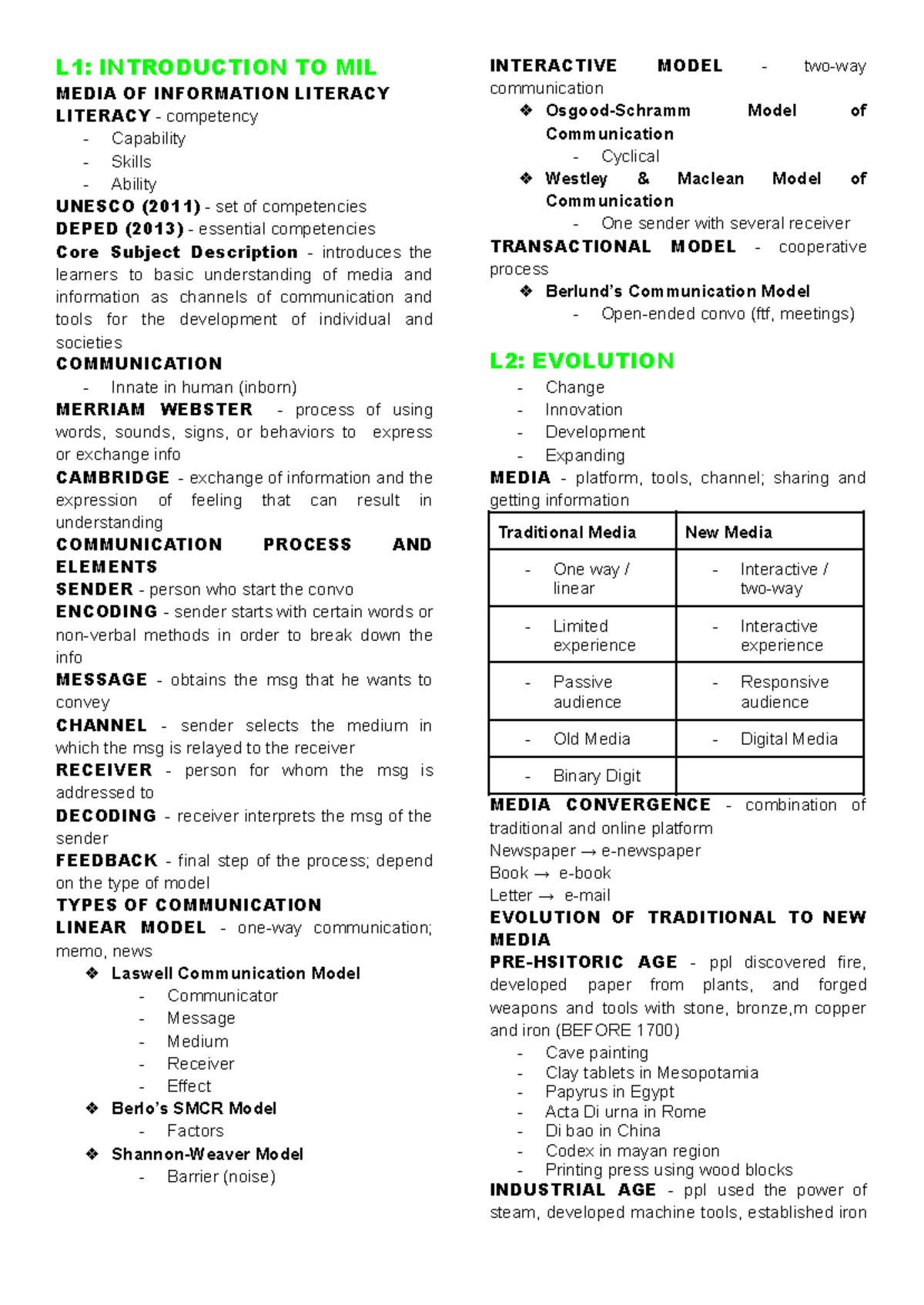MIL 101: Media and Information Literacy Overview and Evolution - Studocu