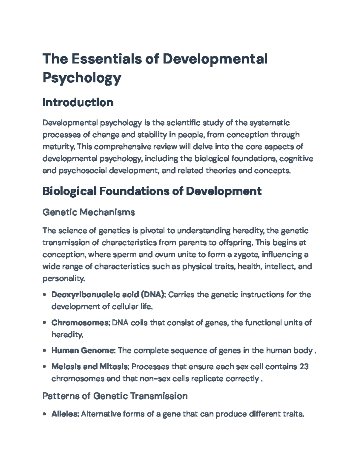 Developmental Psychology: Key Concepts and Theories Review - The ...