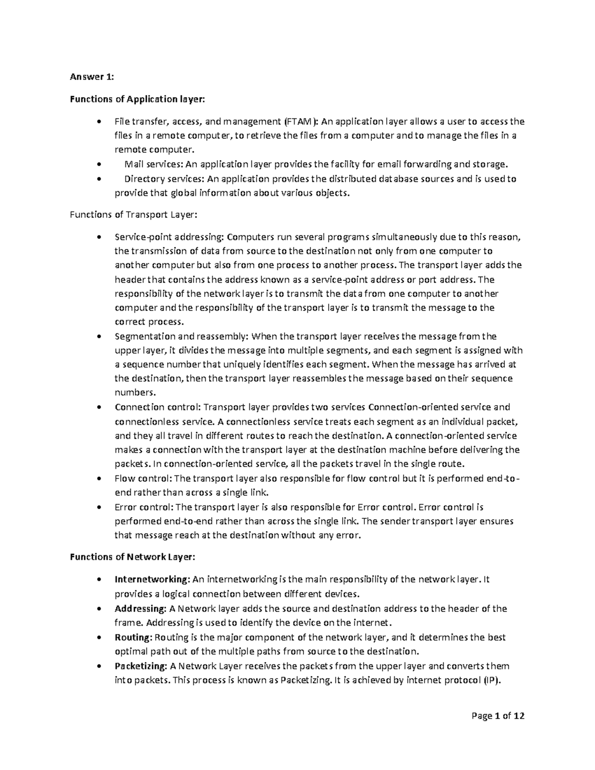 Data Comm & Comp Networks Assignment 1 (Solutions & Functions Explained ...