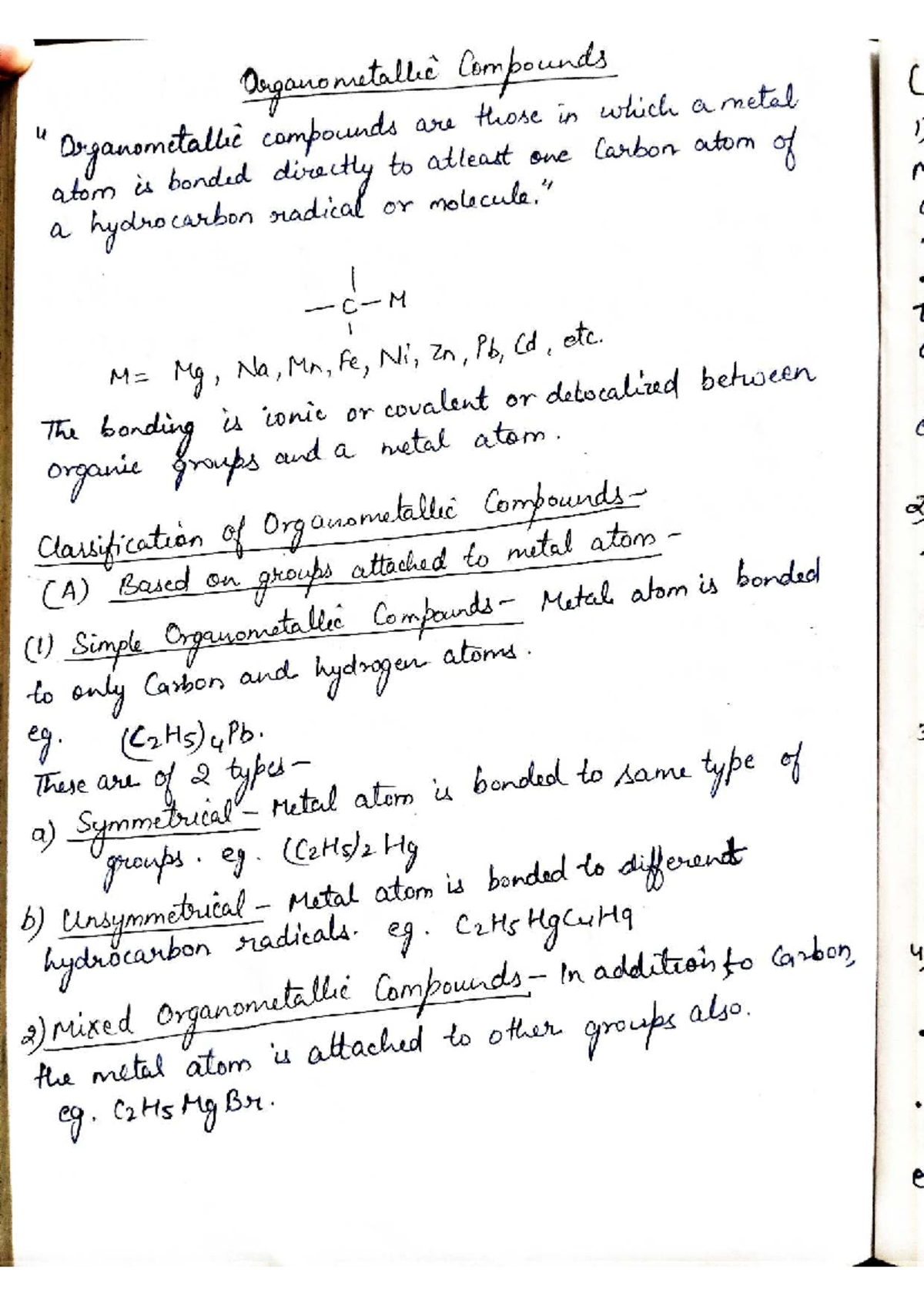 Organometallic Compounds: Classification and Applications (CHEM 101 ...