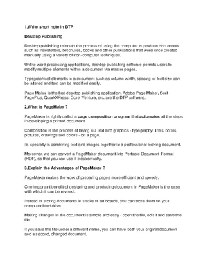 Module 2 complete notes - 1 short note in DTP Desktop Publishing ...