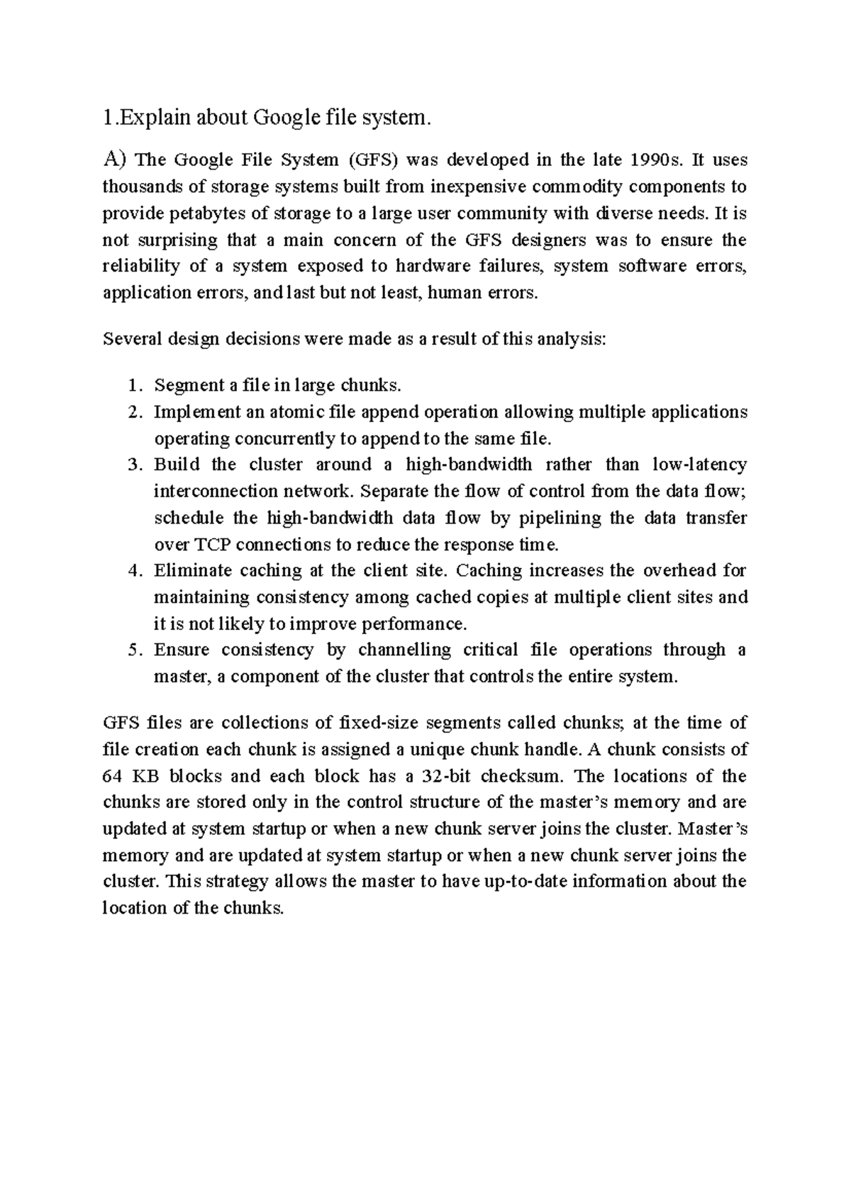Google File System and AWS Cloud Platform Overview (Cc Unit 3) - Studocu