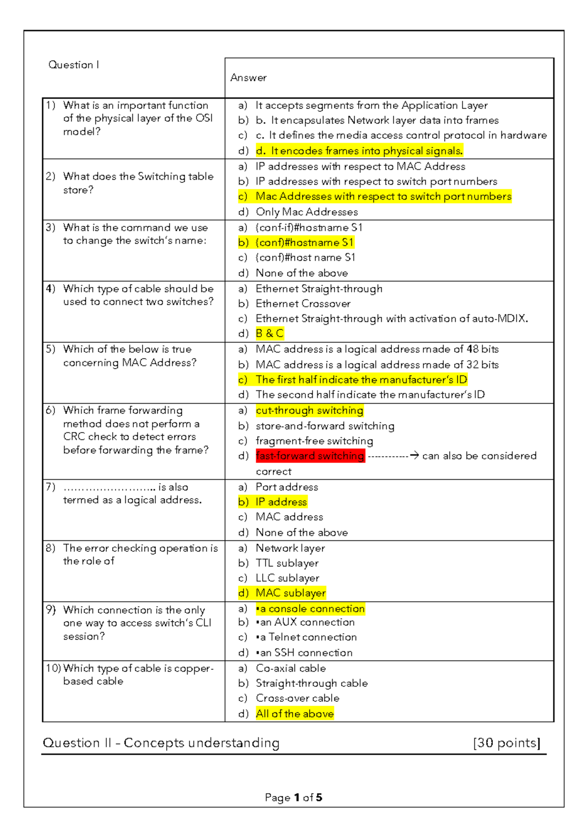 CSCI342 Practice 2 - OSI Model & Networking Concepts Review - Studocu