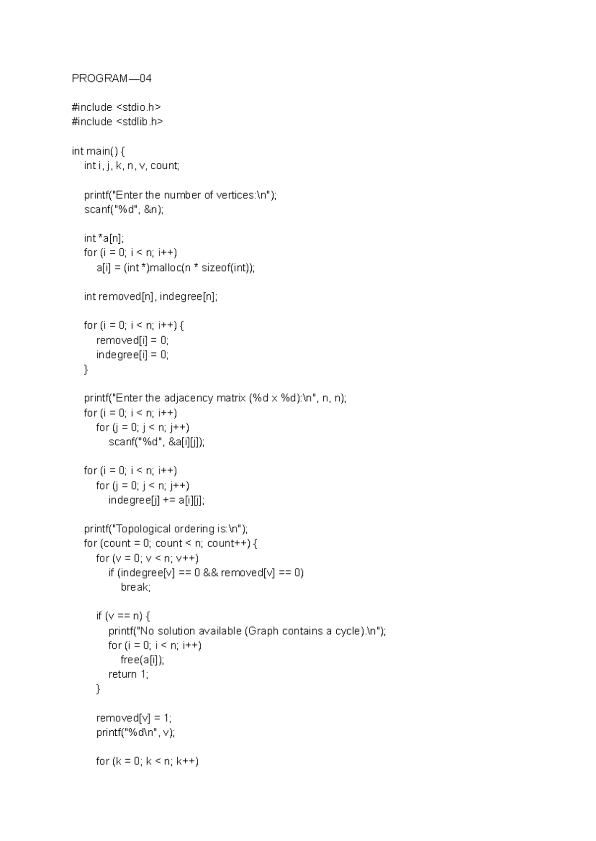 Ada lab prg4,5,6 - 4,5,6th programs - PROGRAM— #include #include int ...