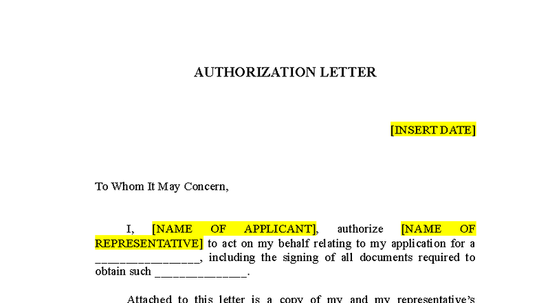 Sample-Authorization-Letter - law - AUTHORIZATION LETTER [INSERT DATE ...
