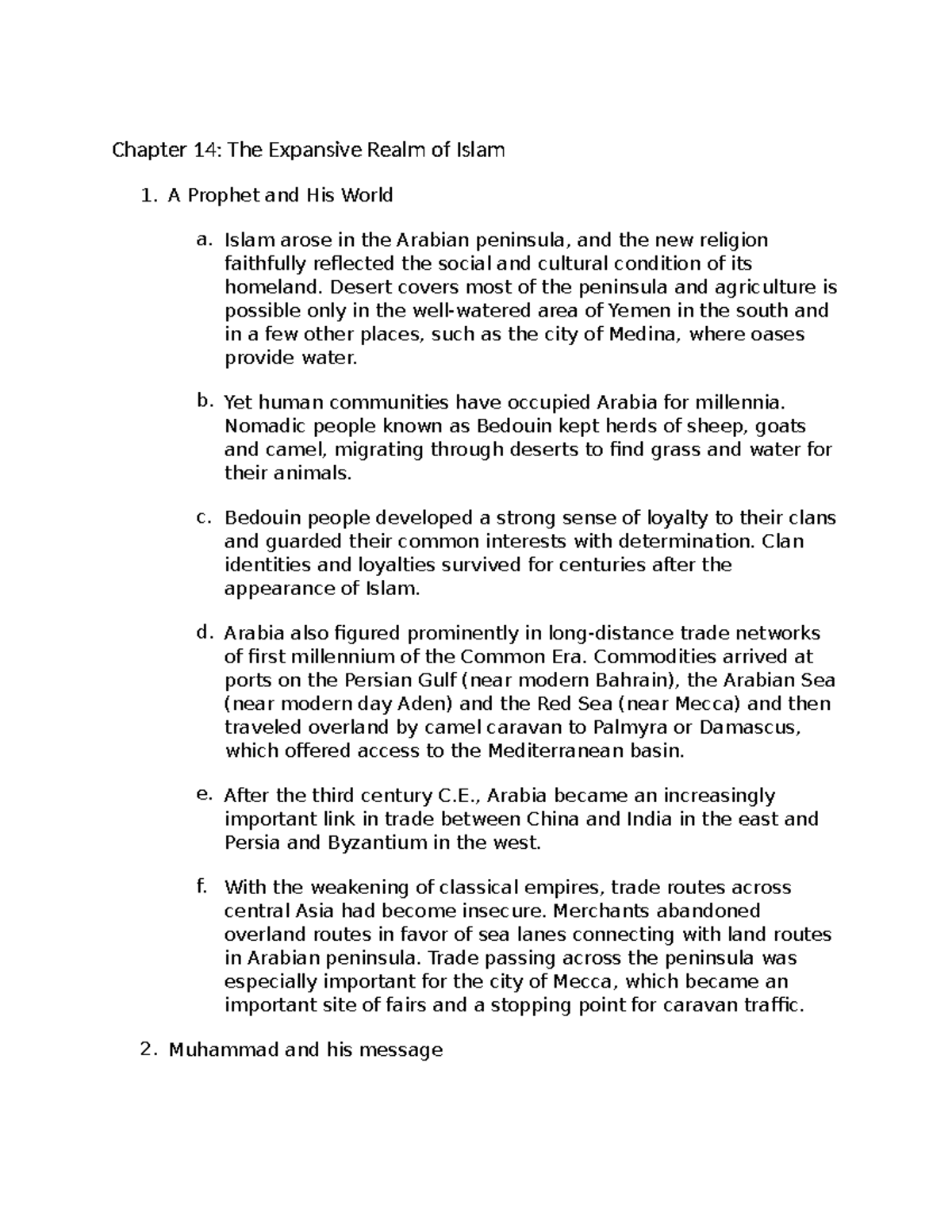 History 4 - In-Depth Notes on the Rise and Expansion of Islam - Studocu