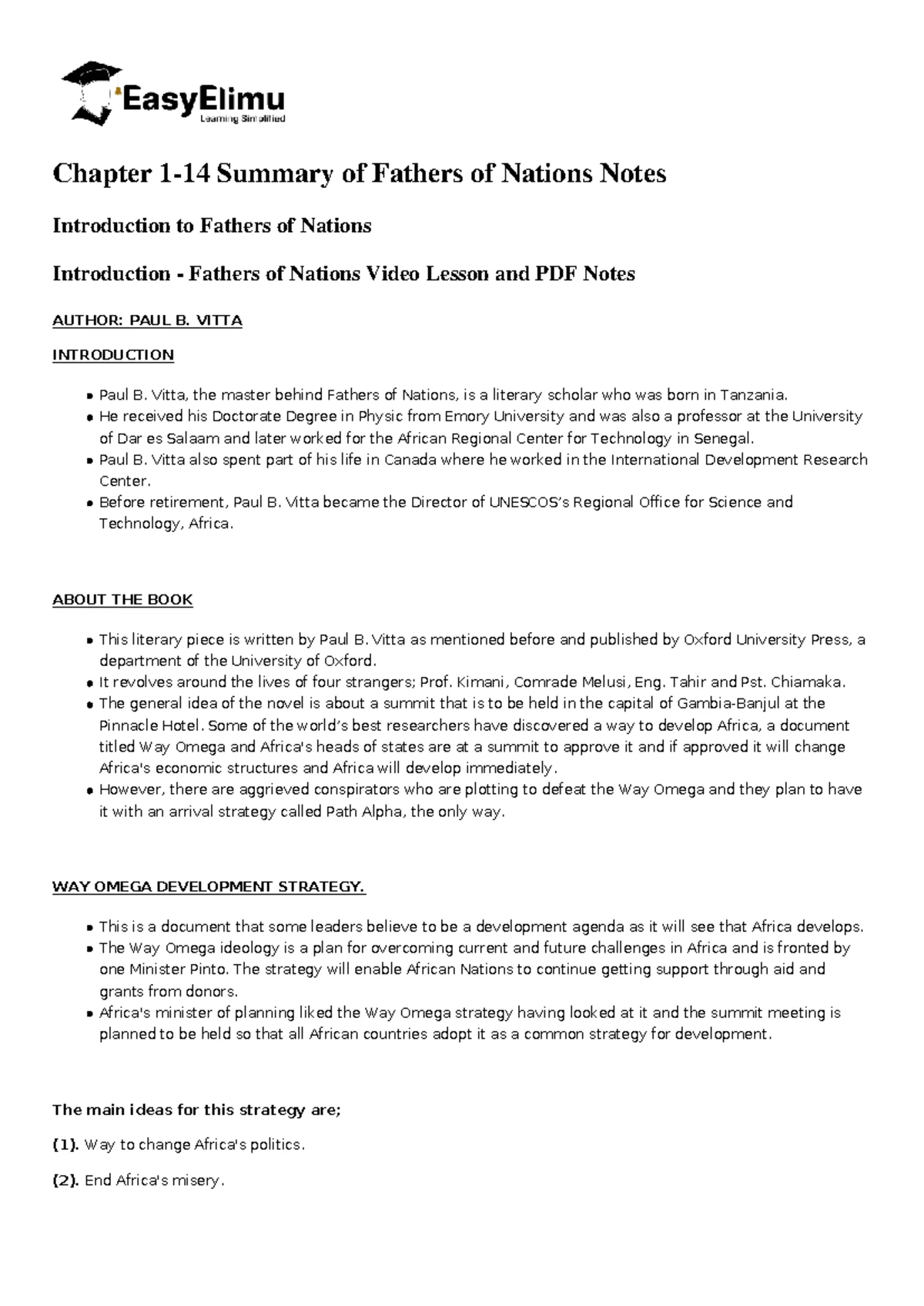 FATHERS OF NATIONS: CHARACTER ANALYSIS AND CHARACTERIZATION GUIDE - Studocu