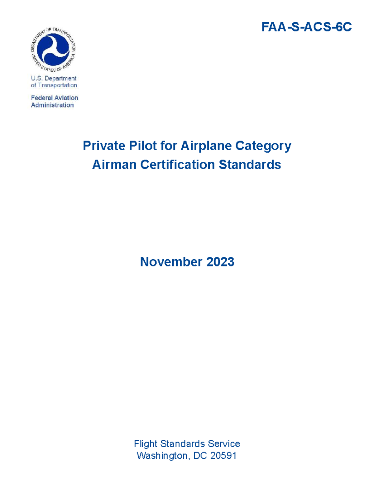 Private Pilot for Airplane Category ACS (FAA-S-ACS-6C) - Nov 2023 ...