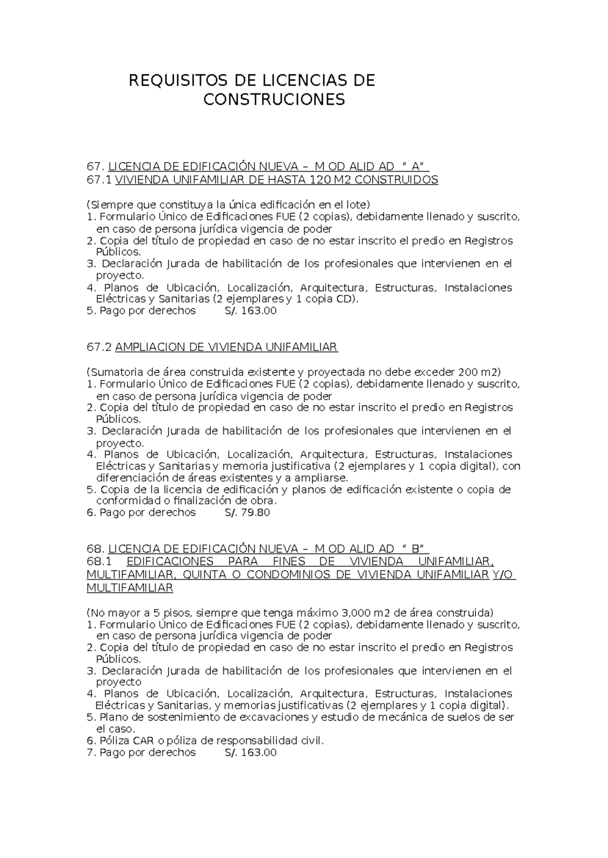 Requisitos de Licencias de Construcción 01: Edificación y Ampliación ...