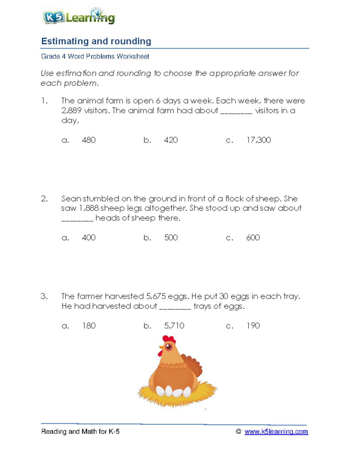 Grade 4 Estimation & Rounding Word Problems Worksheet - Studocu