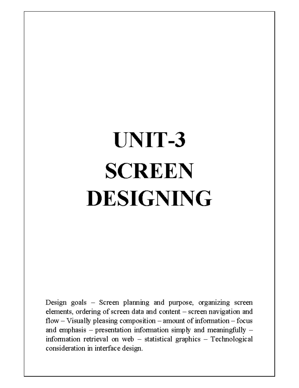 HCI U3 - Guidelines for Effective Screen Design in Human-Computer ...