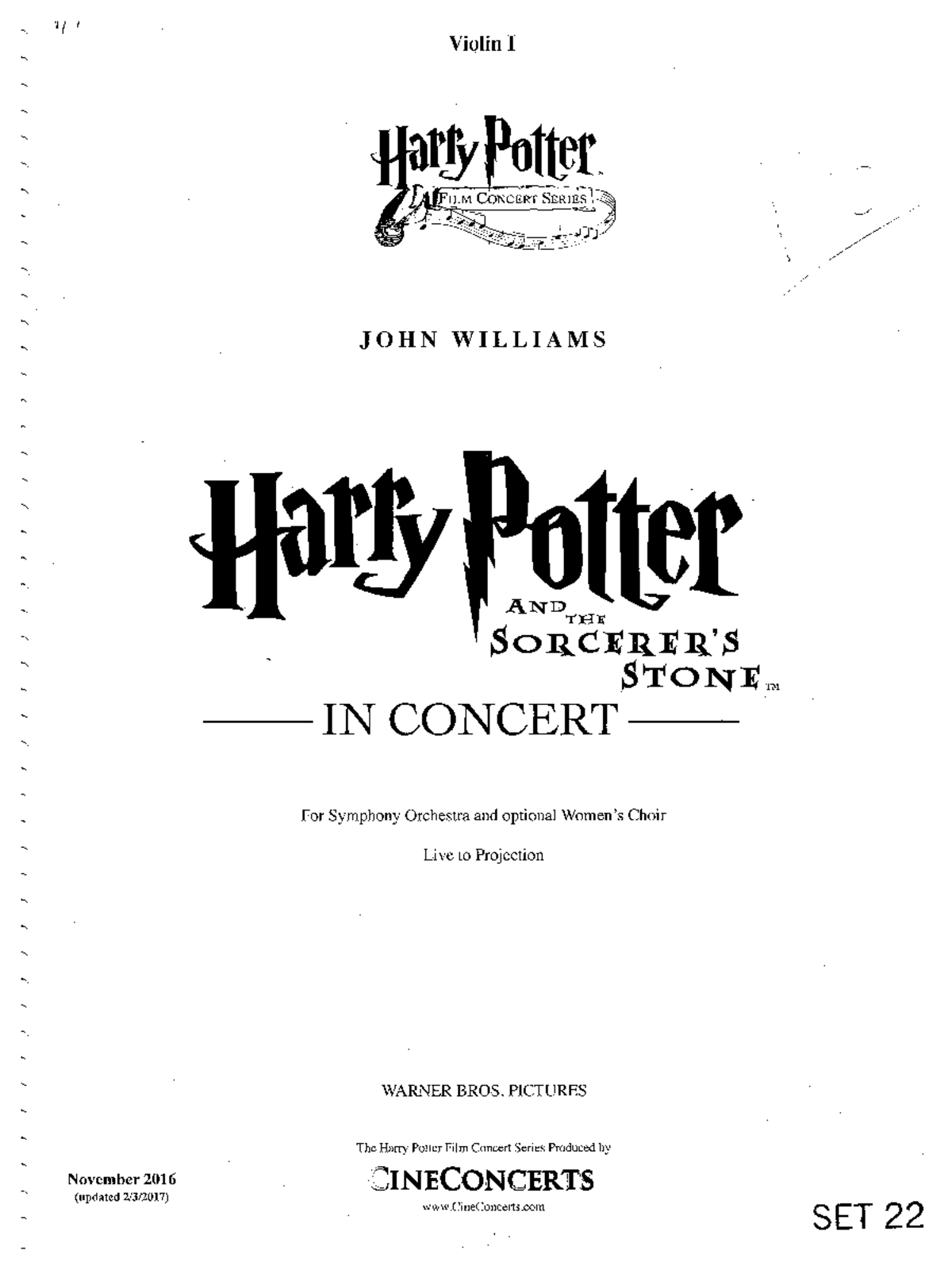 Harry Potter and the Sorcerer's Stone Concert Notes (1718 VLN1) - Studocu
