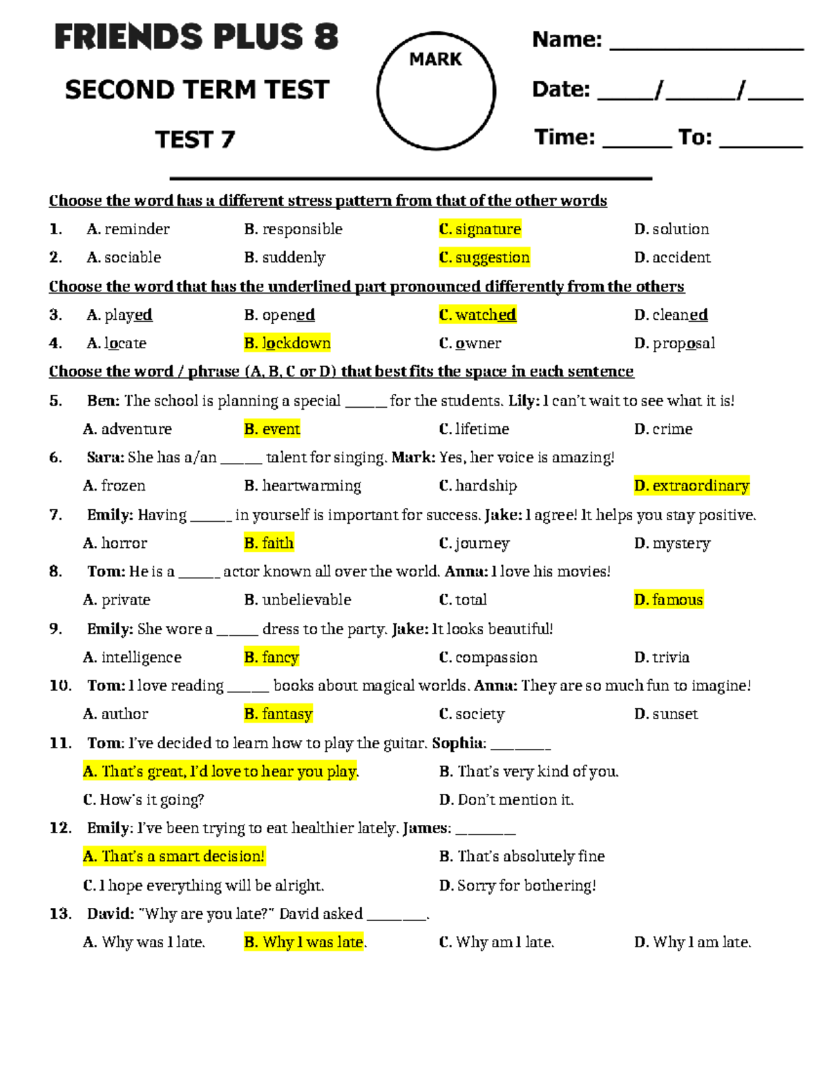 Inbound 173275650736493168: Vocabulary and Comprehension Exercises ...