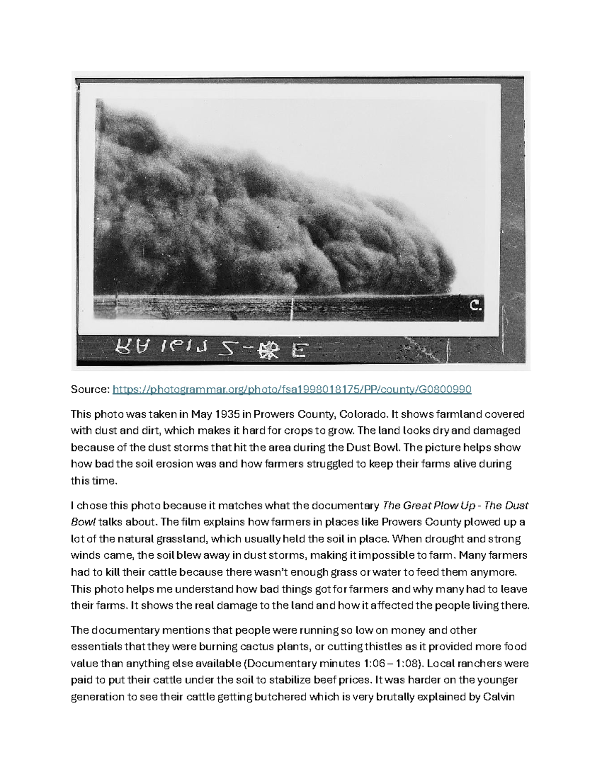 Histgreatplowup: Analyzing Dust Bowl Impact on Farmers - Studocu