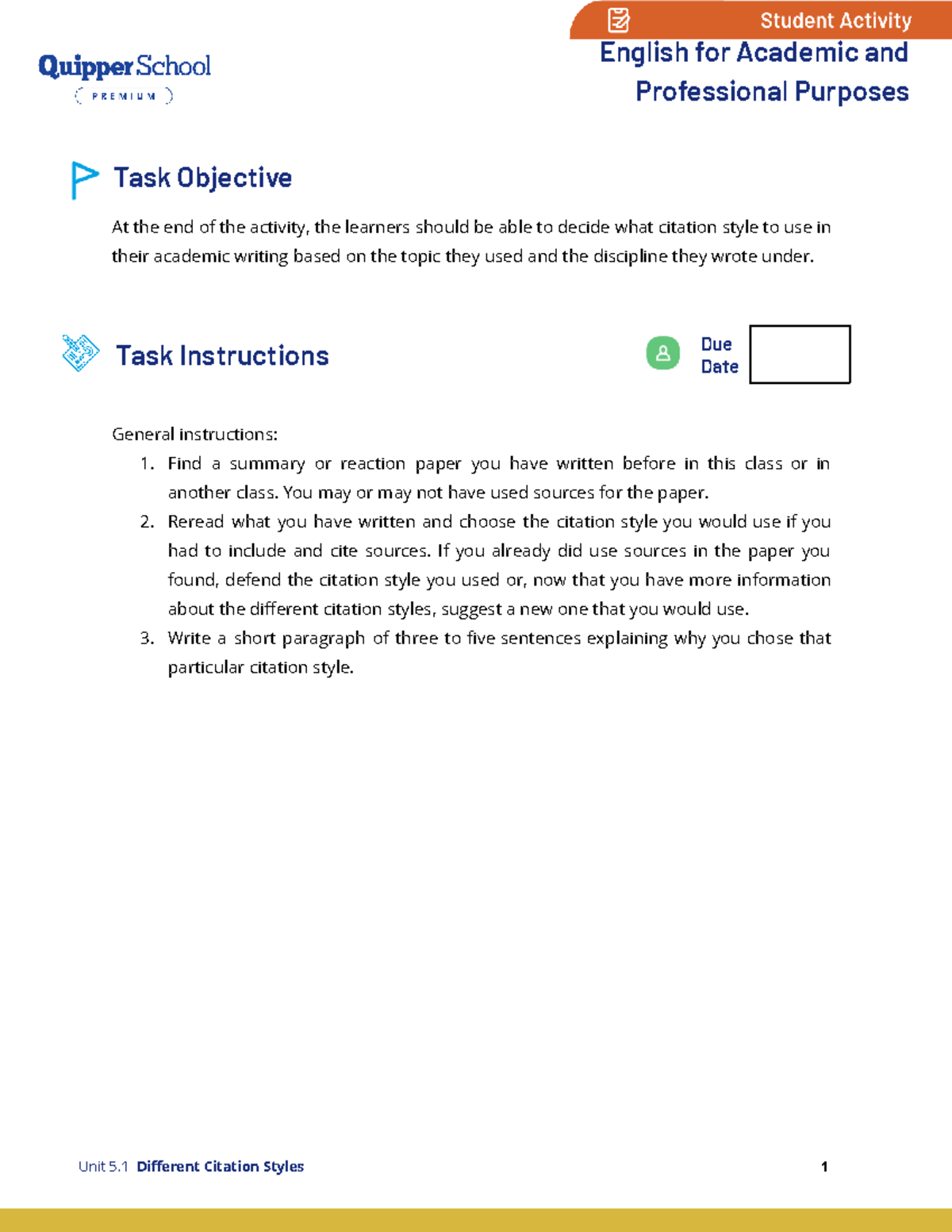 EAP 11-12 Unit 5 Lesson 1: Choosing Citation Styles in Writing - Studocu