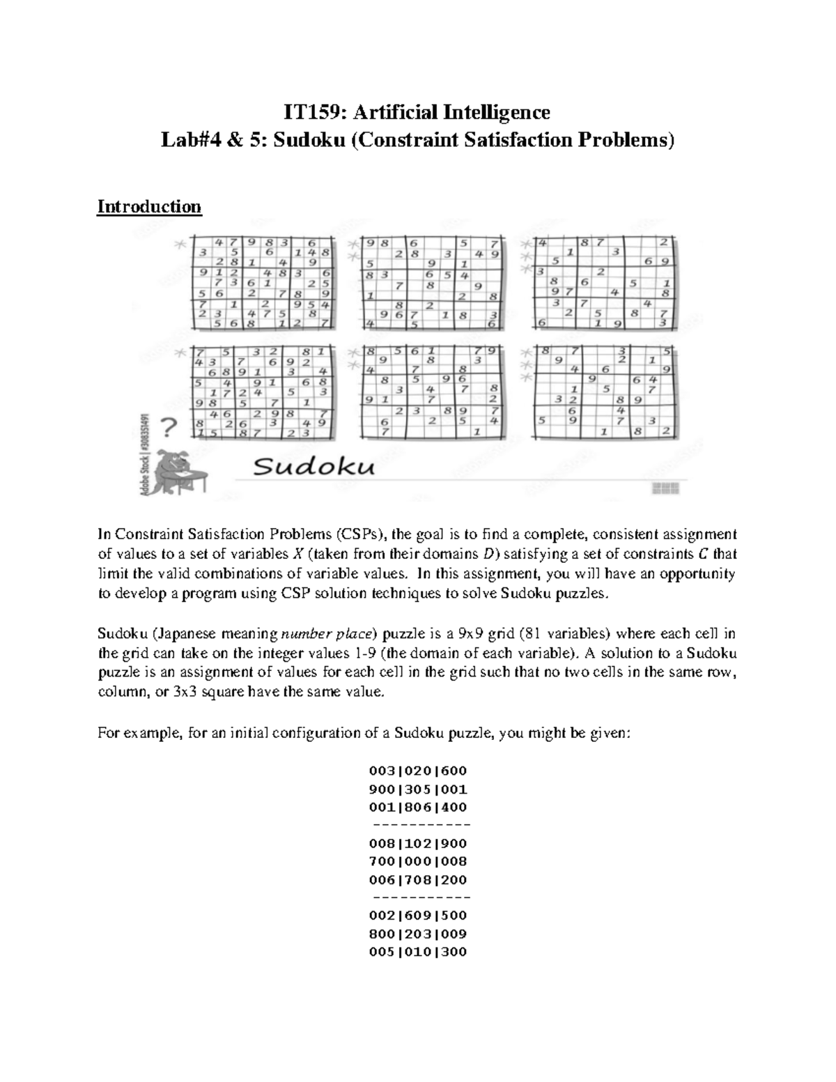 IT159: Final Lab on CSPs - Solving Sudoku Puzzles with Python - Studocu