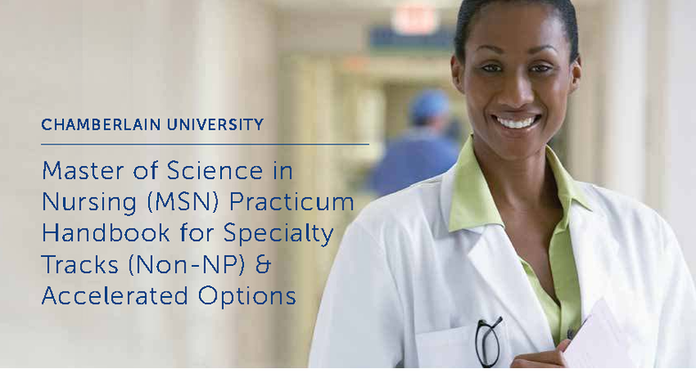 Chamberlain University MSN Practicum Handbook: Accelerated Specialty ...