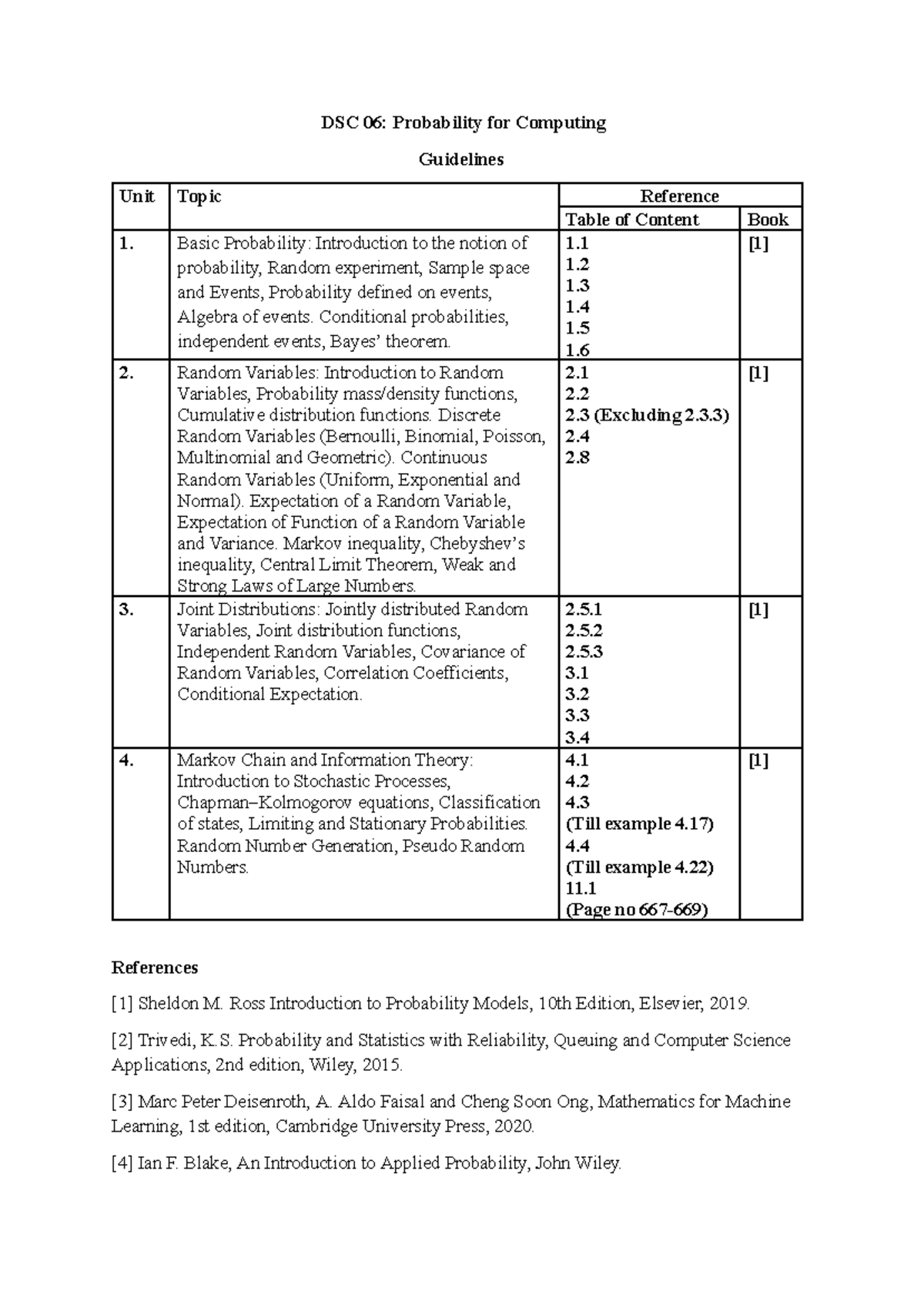 DSC 06: Probability for Computing - Unit 1 Overview and Concepts - Studocu