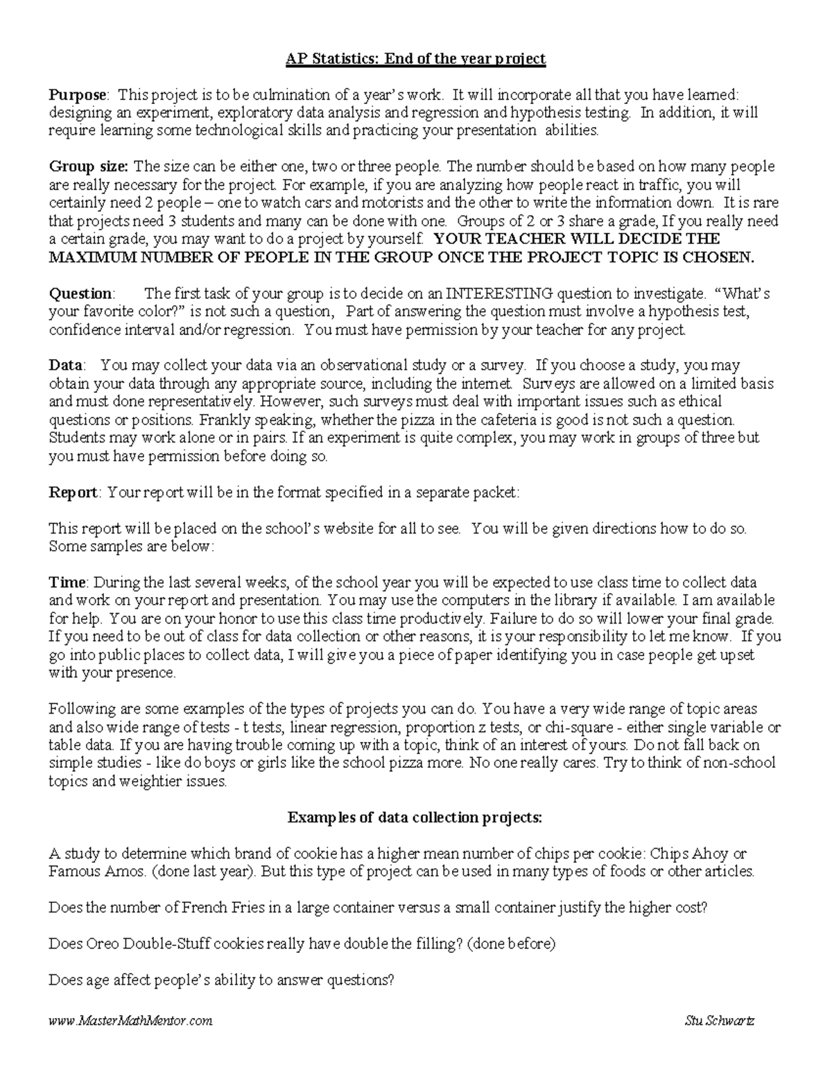 AP Statistics Final Project Ideas: Exploring Data Analysis and ...