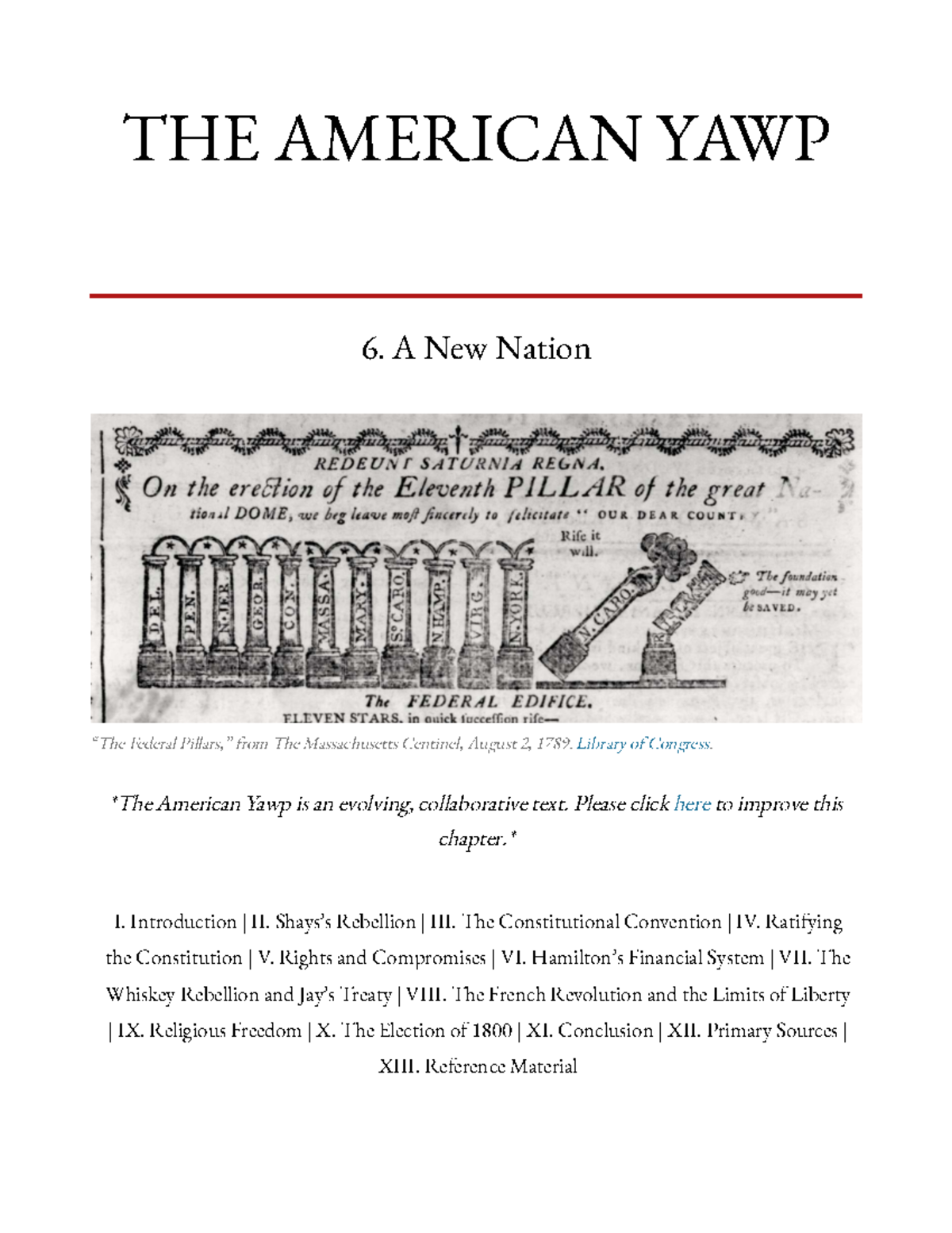 A New Nation: Key Events and Debates in Early U.S. History (HIST 101 ...