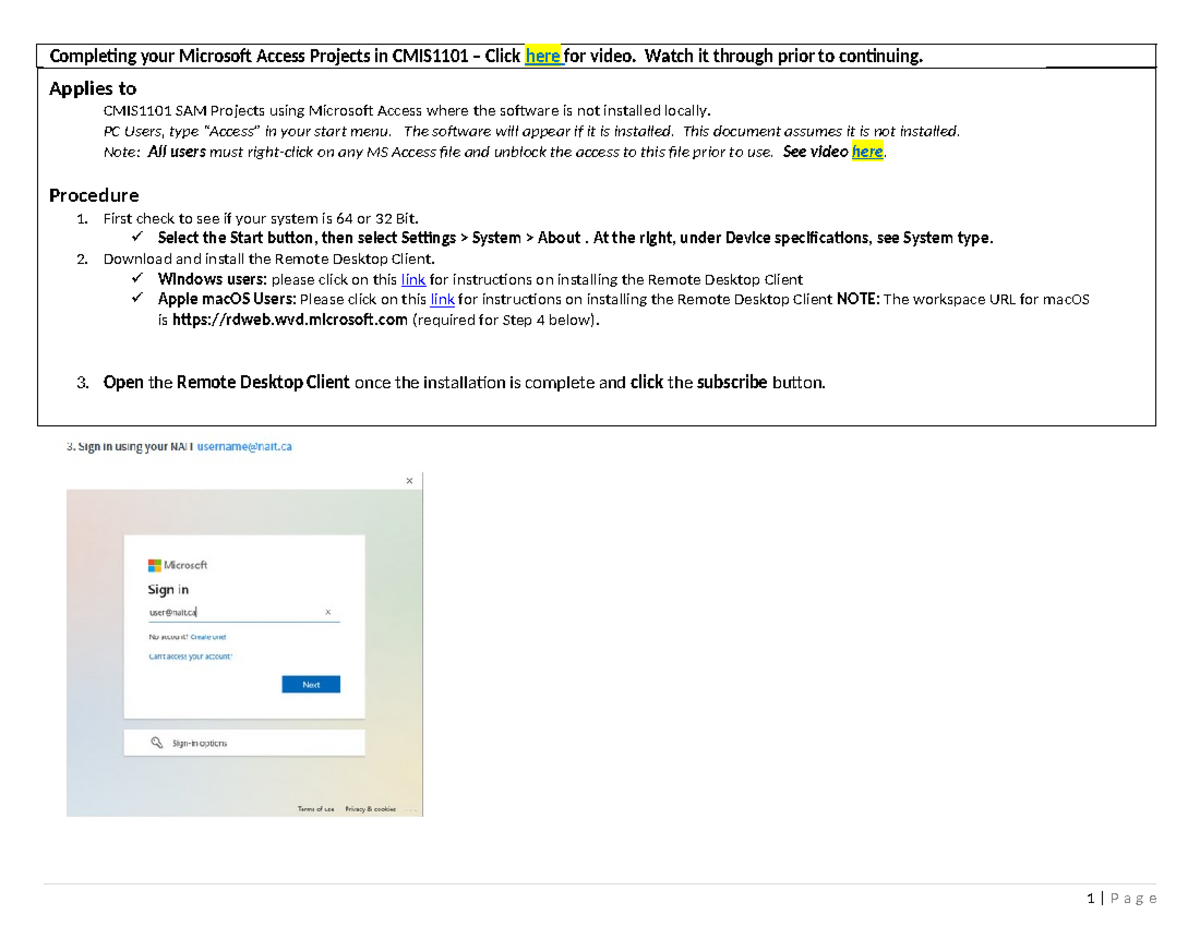 Completing CMIS1101 Microsoft Access Projects: A Step-by-Step Guide - Studocu