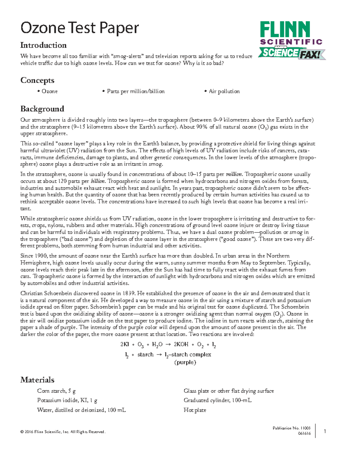 Ozone Test Paper: Understanding Ozone Levels and Effects - Studocu