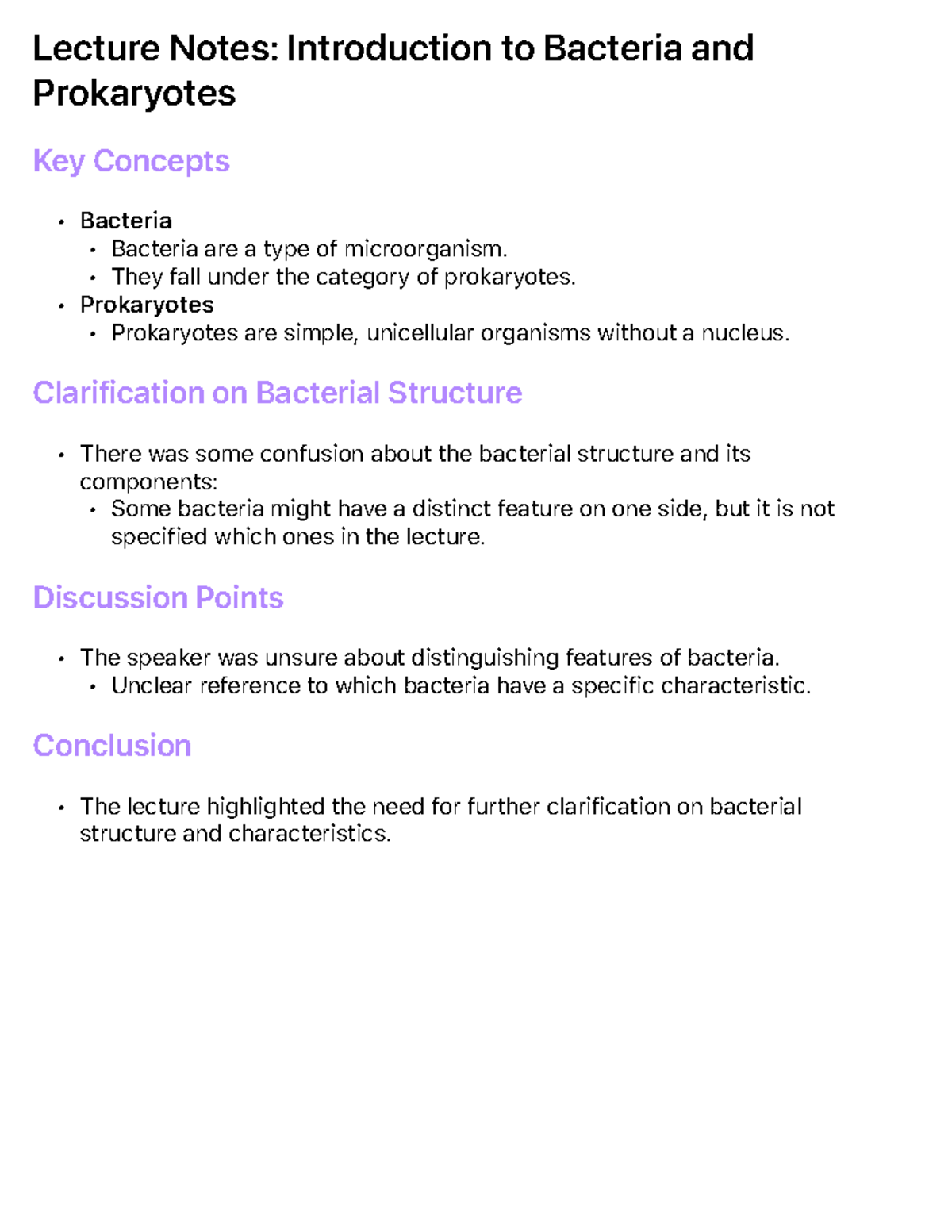 Understanding bacteria and prokaryotes notes - Lecture Notes ...