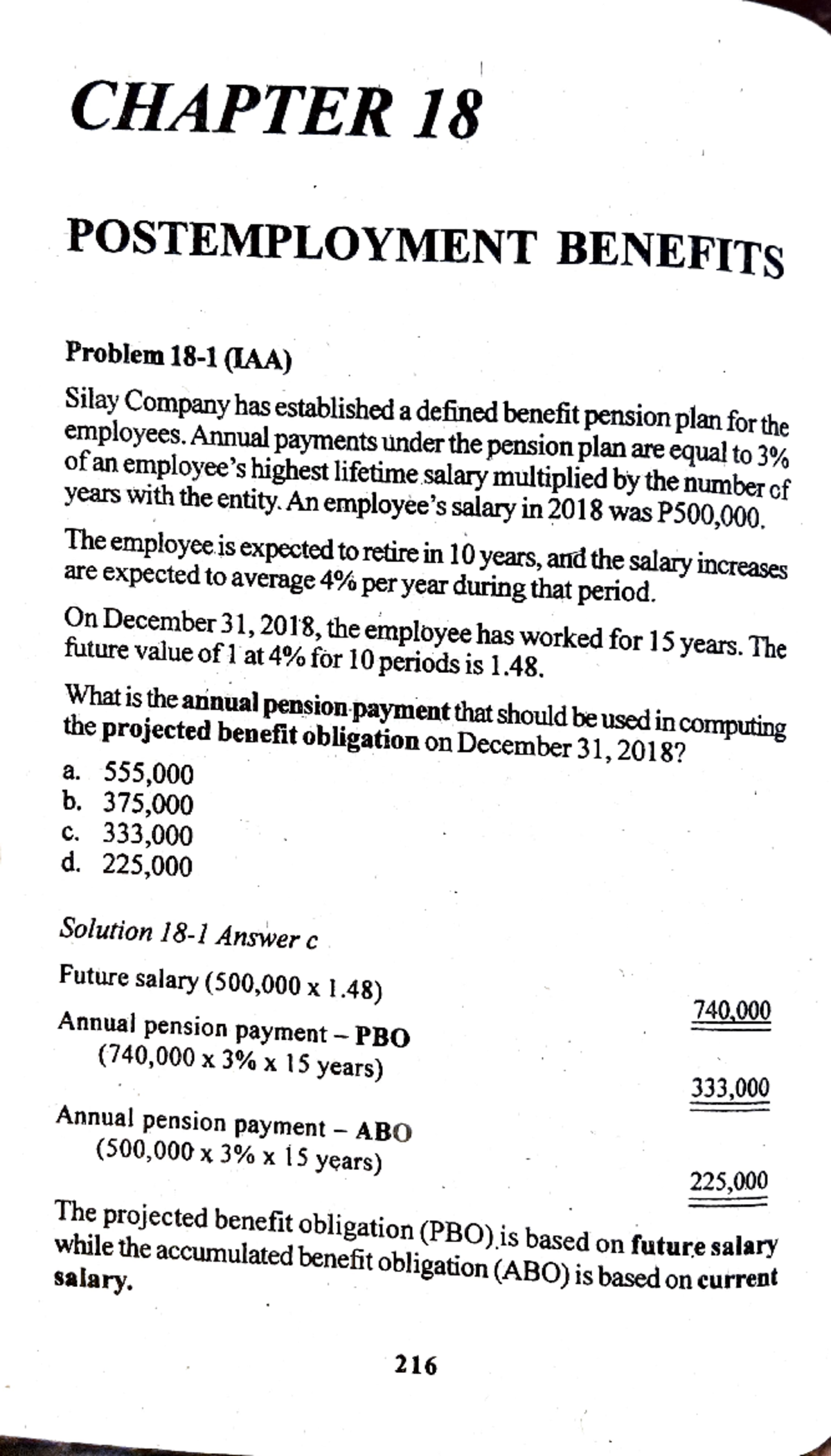 Chapter 18: Employee Benefits and Projected Obligation Analysis - Studocu