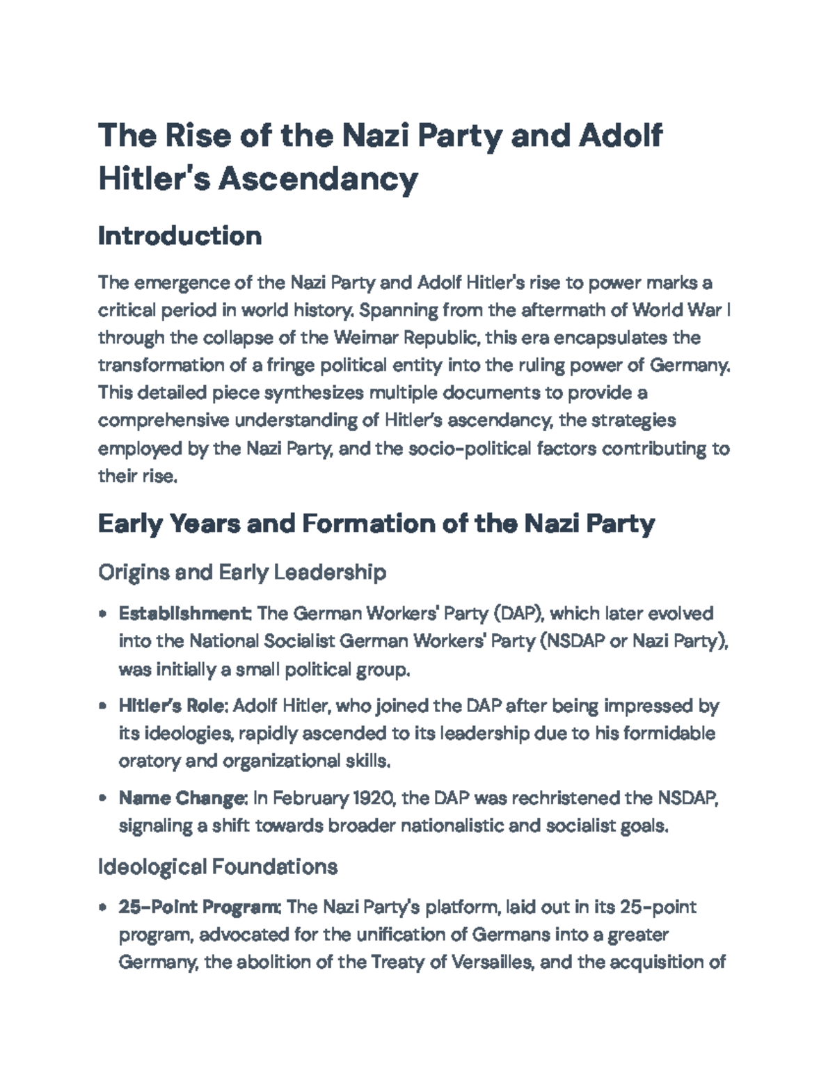 The Rise of the Nazi Party: A Study of Hitler's Ascendancy and ...