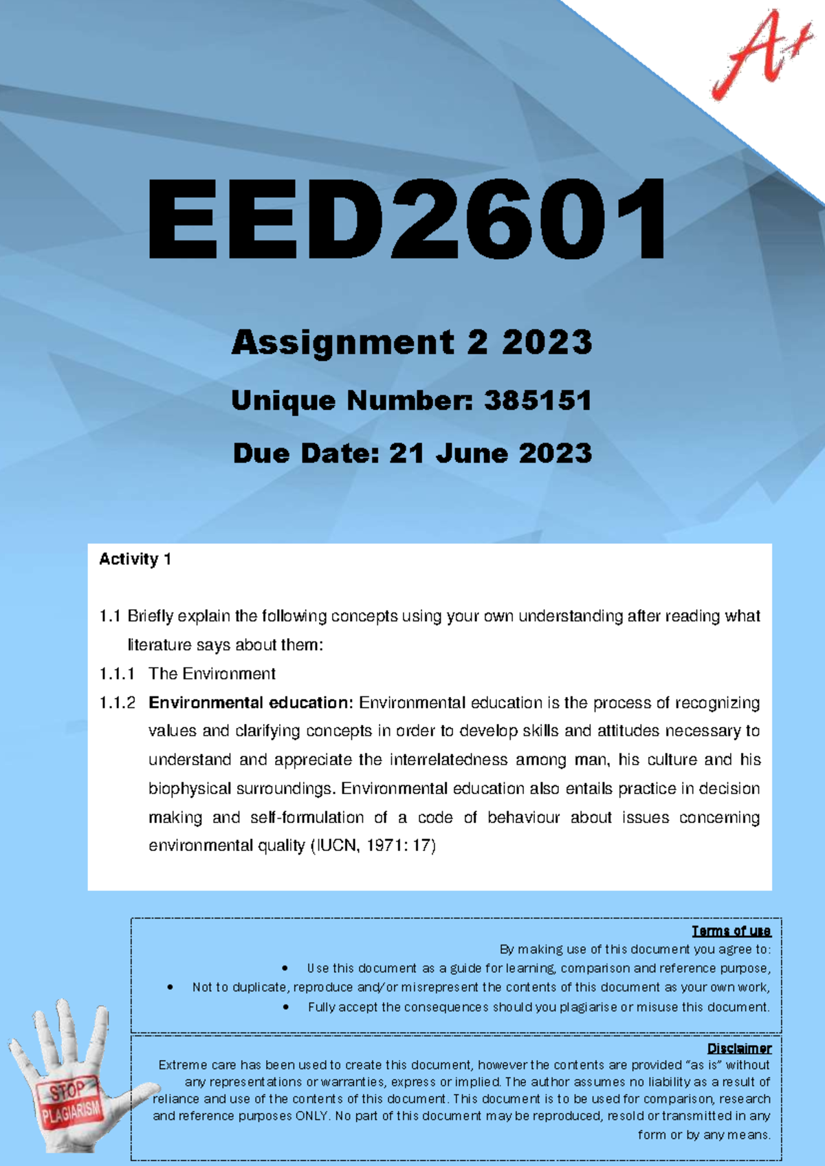 EED2601 ( Answers) Assignment 2 ( Ansswers) 2023 230620 001929 - Terms ...
