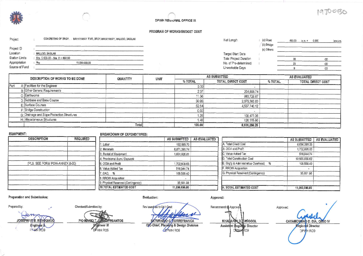 19J00130 DPWH REGIONAL OFFICE IX CONCRETING PROJECT ANALYSIS - Studocu