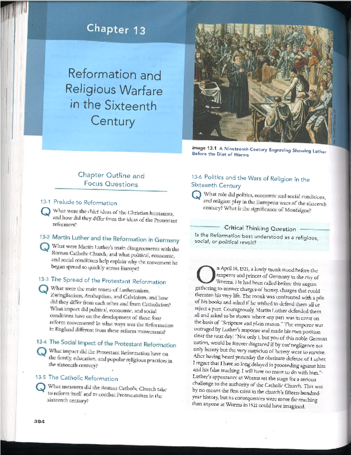 Final Exam Study Guide for Course XYZ 101: Reformation & Religious ...