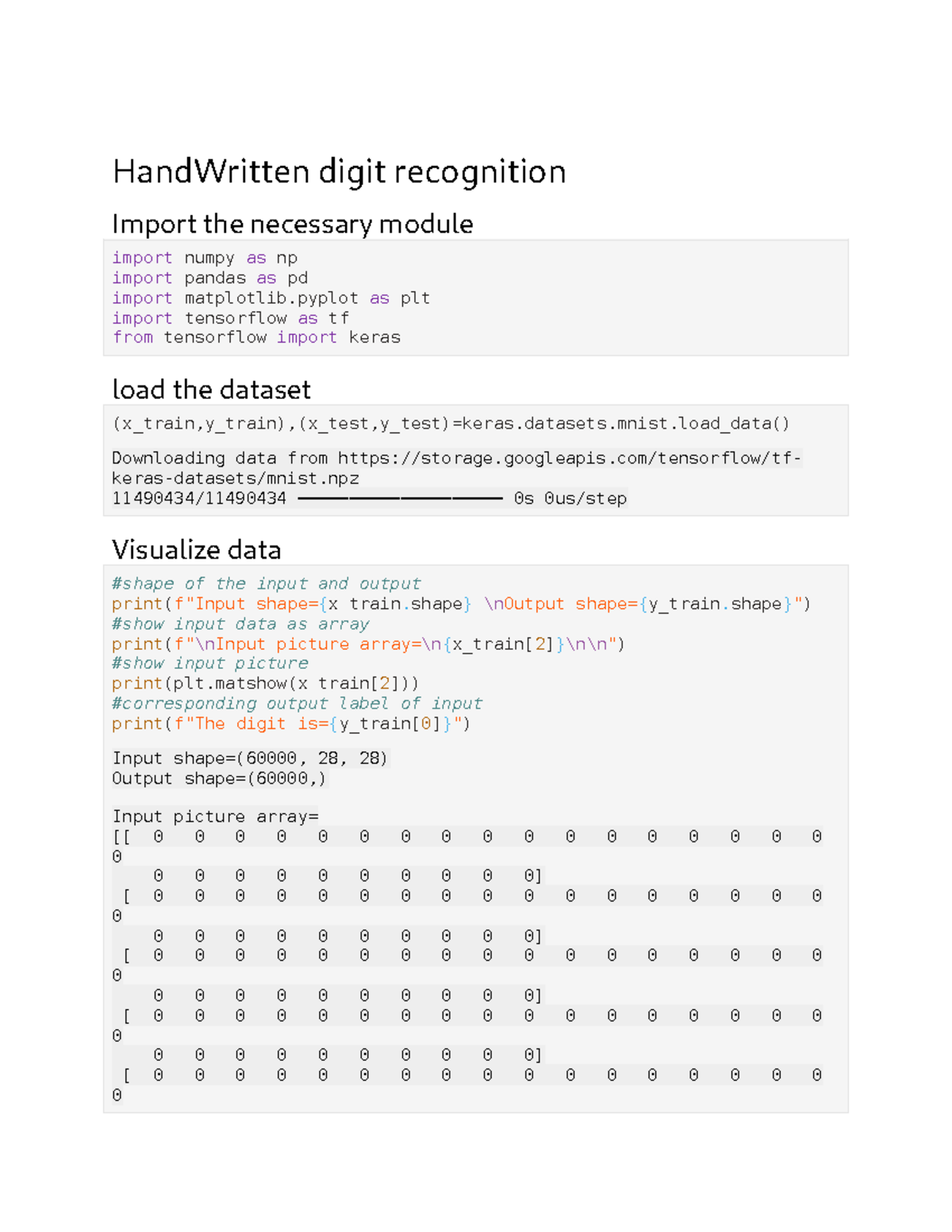 Handwritten Digit Recognition: Model Training & Evaluation - Studocu