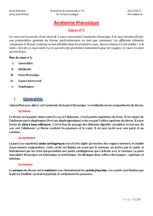Cours 4 - Anatomie Thoracique - Warning: TT: undefined function: 32 Warning: TT: undefined ...
