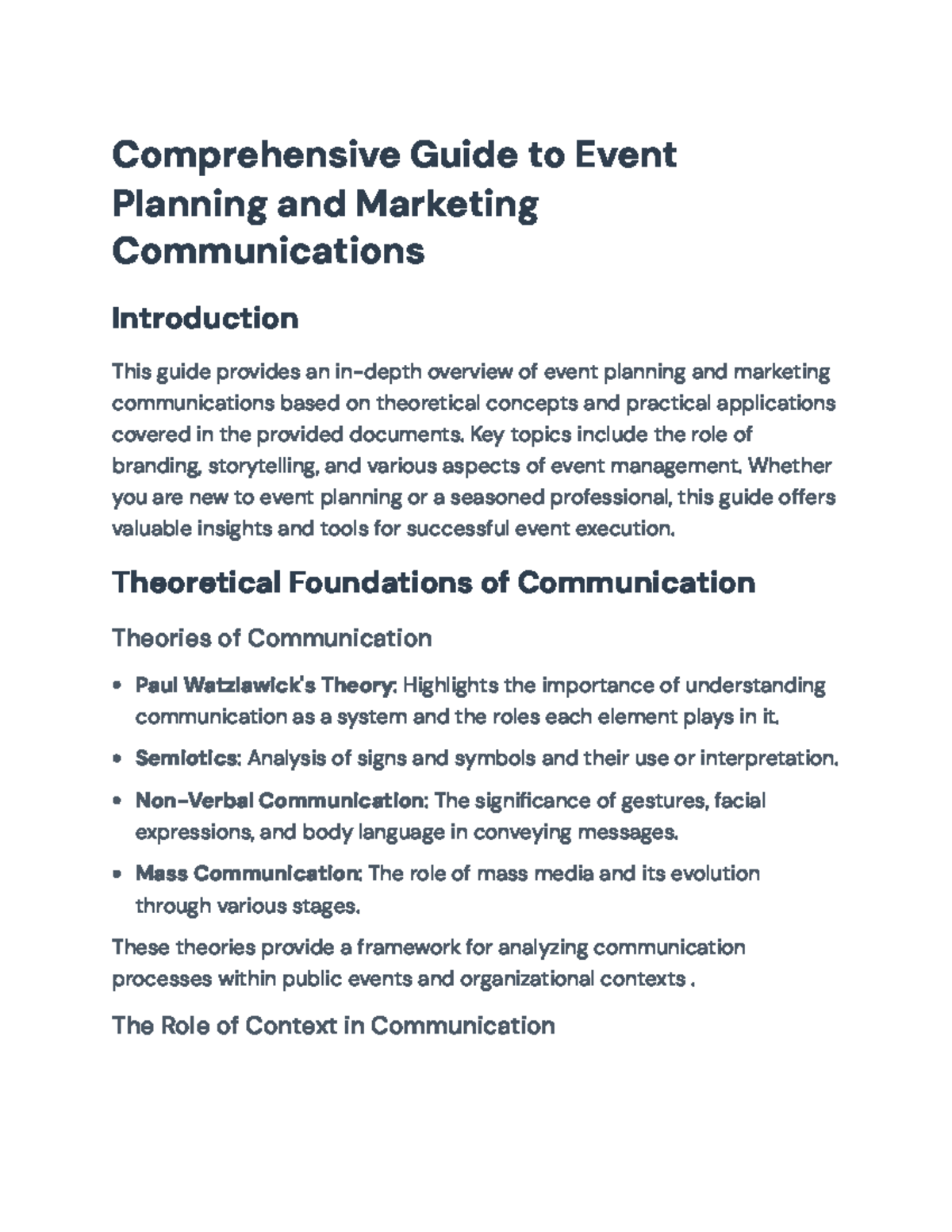 Comprehensive Guide to Event Planning & Marketing Communications ...