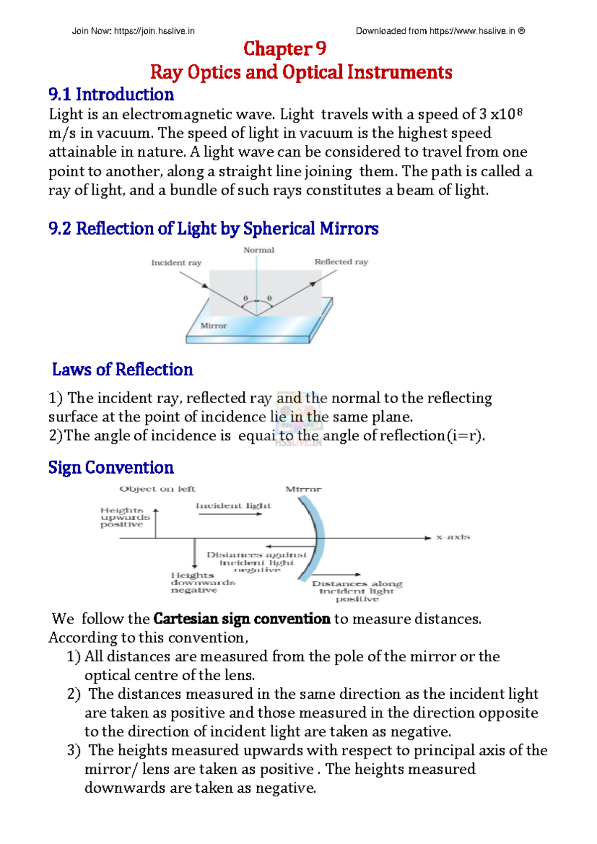 Hsslive XII 9 physics-seema-2025 - Chapter 9 Ray Optics and Optical ...
