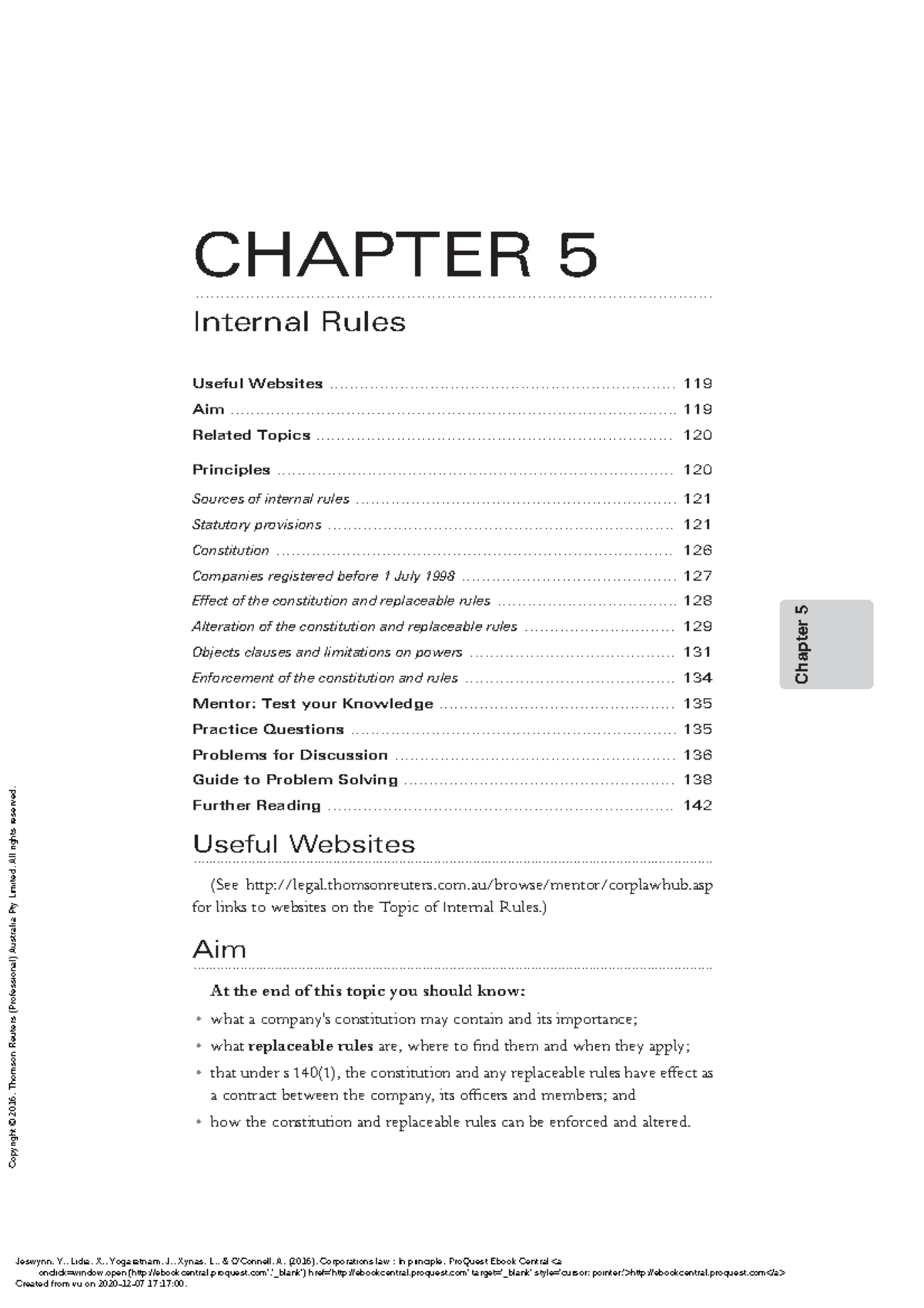 Internal Rules Overview - Corporations Law (Chapter 5 - CORP 101) - Studocu