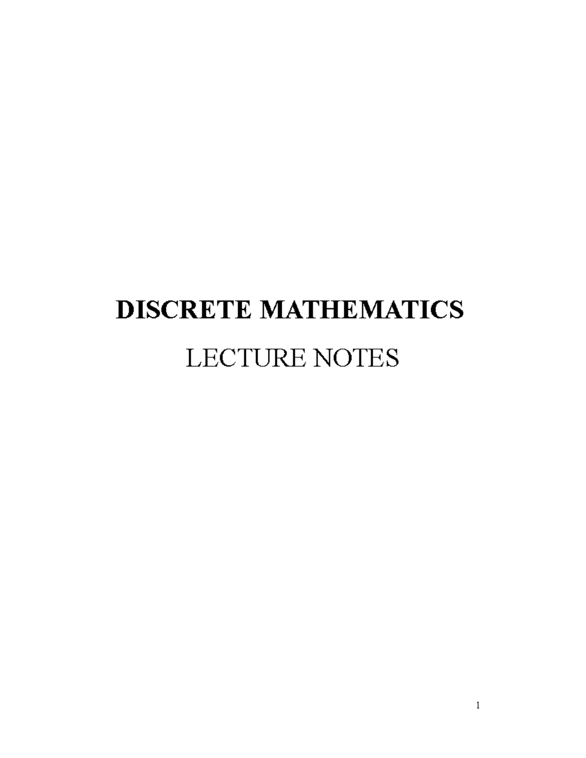 Discrete Mathematics -5 Units Notes - 1 DISCRETE MATHEMATICS LECTURE ...