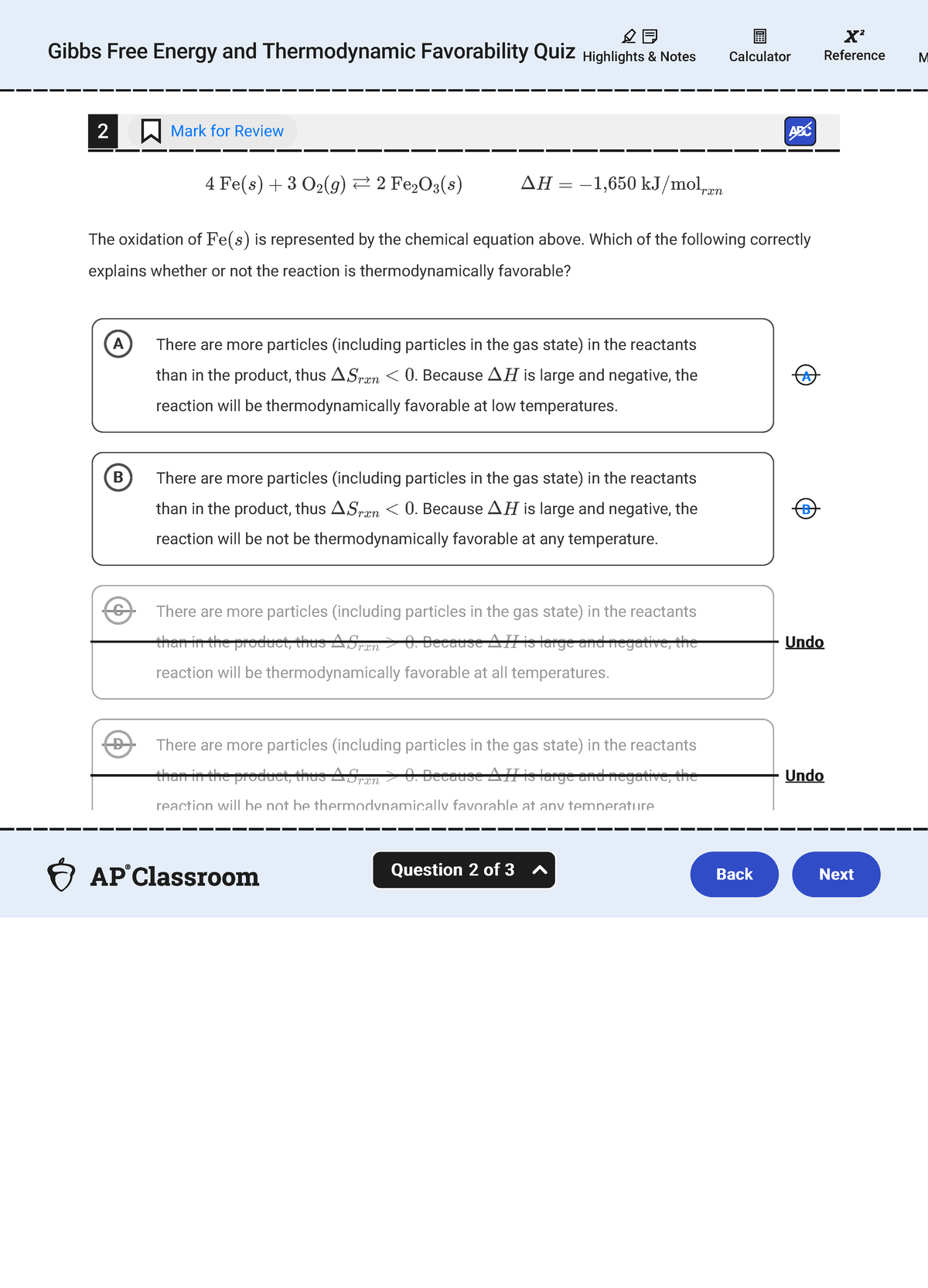 AP Chemistry Quiz Highlights: Gibbs Free Energy & Thermodynamic ...