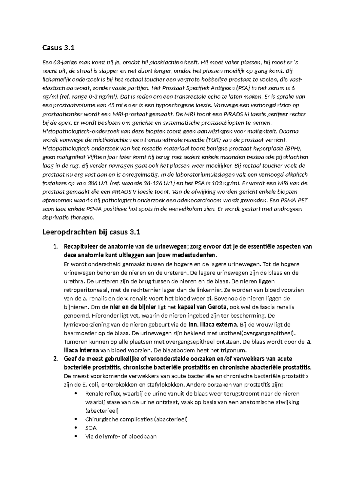 Werkgroep 5 - Casus 3: Prostaatproblemen en Niercelcarcinoom Inzicht ...