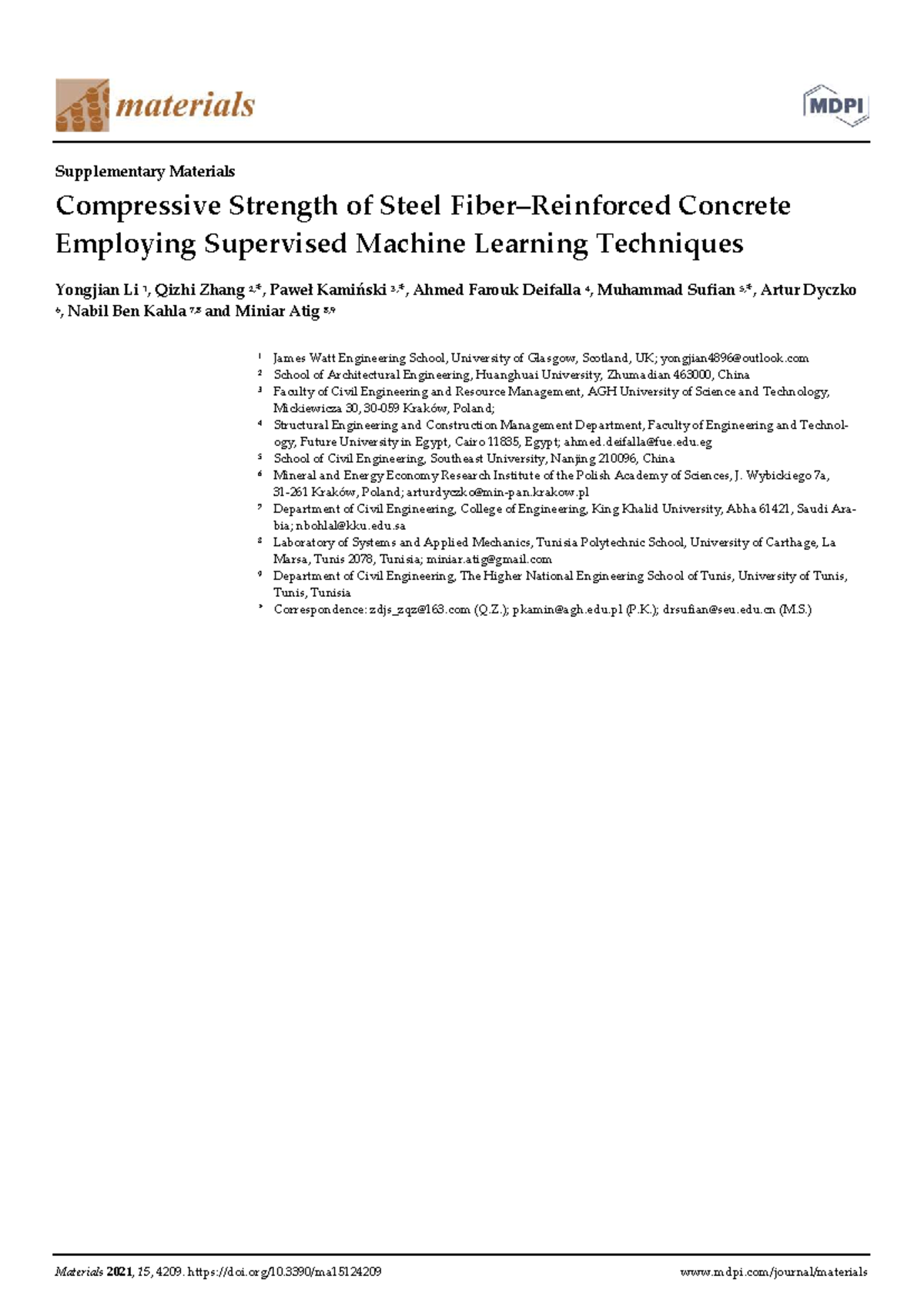 Compressive Strength of Steel Concrete Using ML Techniques (ENG 2021 ...
