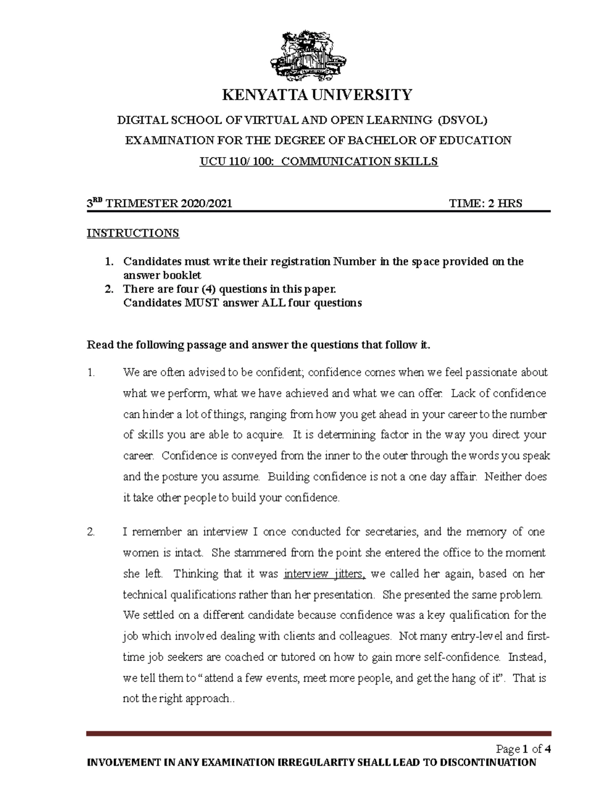 UCU 110 Comprehensive Summary - Summary of UCU 110: Communication and ...