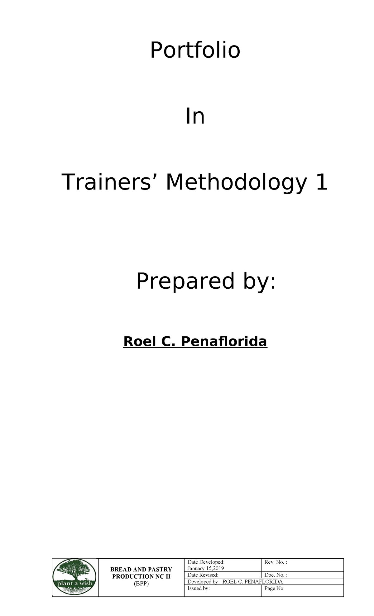 BREAD AND PASTRY PRODUCTION NC II (BPP) Training Session Plan - Studocu