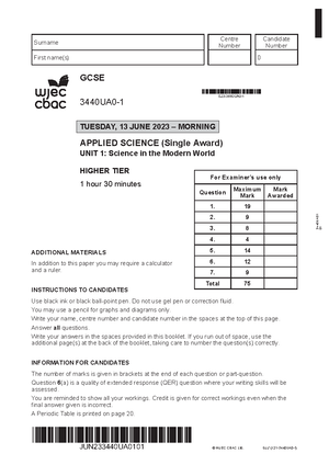 BTEC-L3-Applied-Science-U3-2018 - Applied Science Pearson BTEC Level 3 National in ####### Unit ...