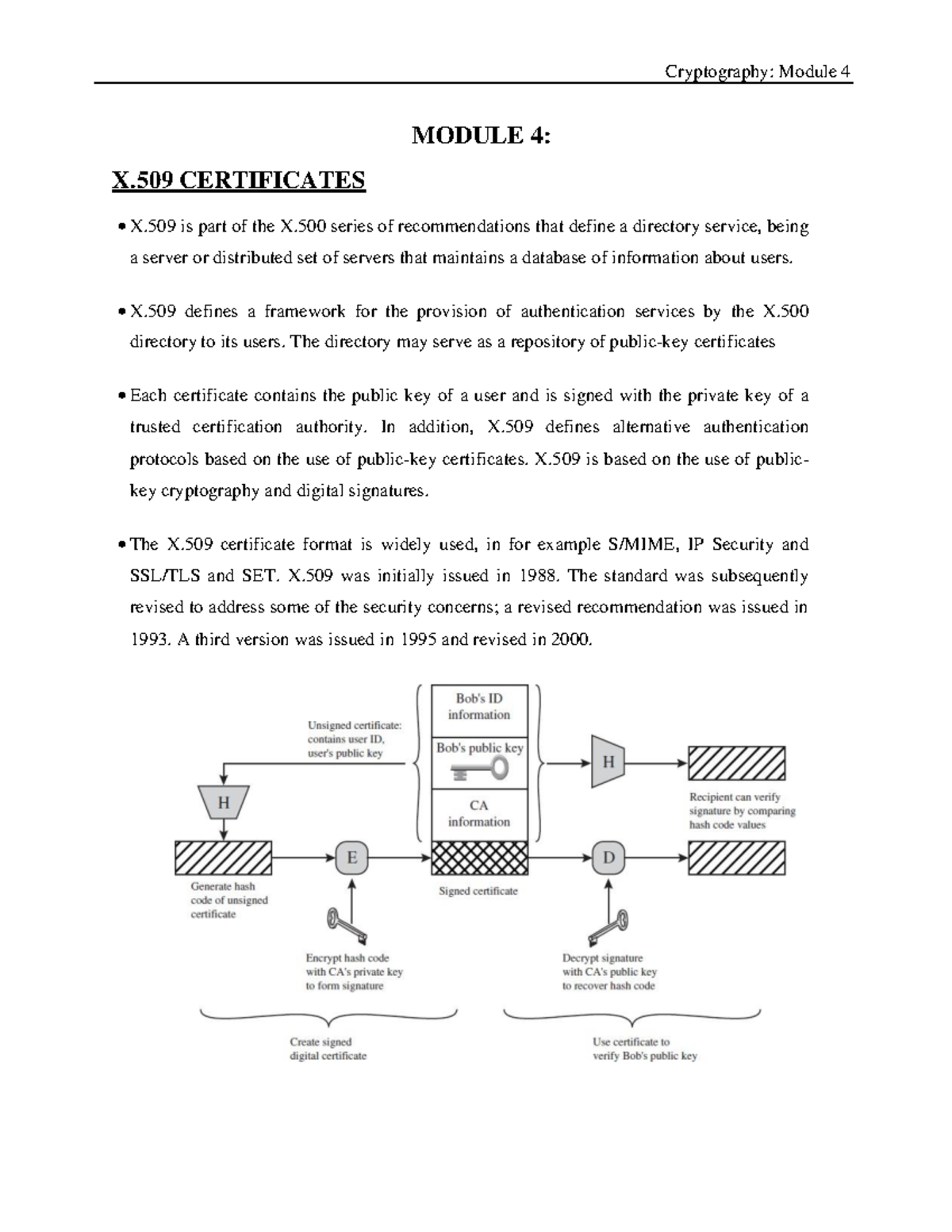 Module-4 notes - MODULE 4: X CERTIFICATES X is part of the X series of ...