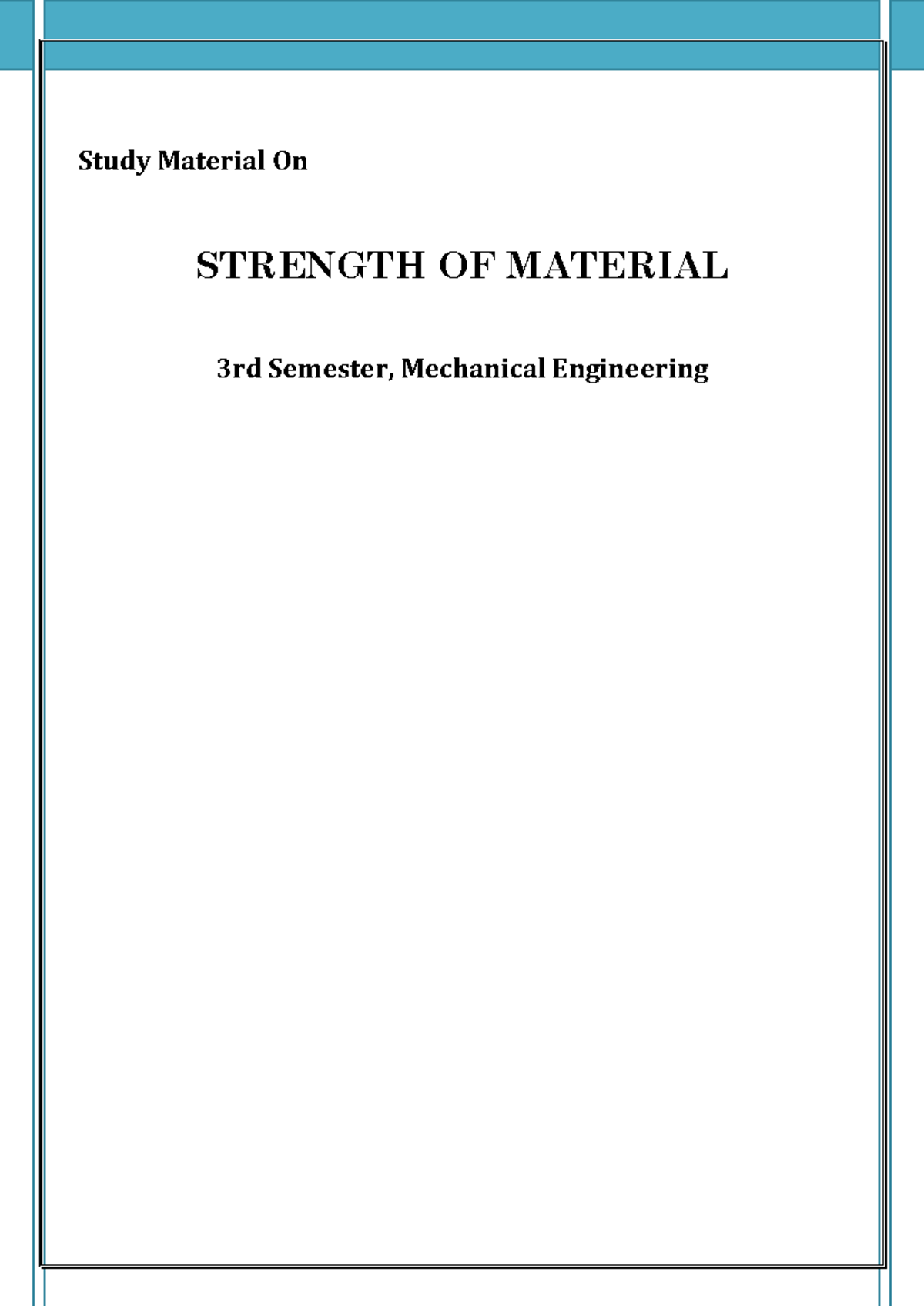 3RD SEM Mechanical Engineering Strength of Materials Study Material ...